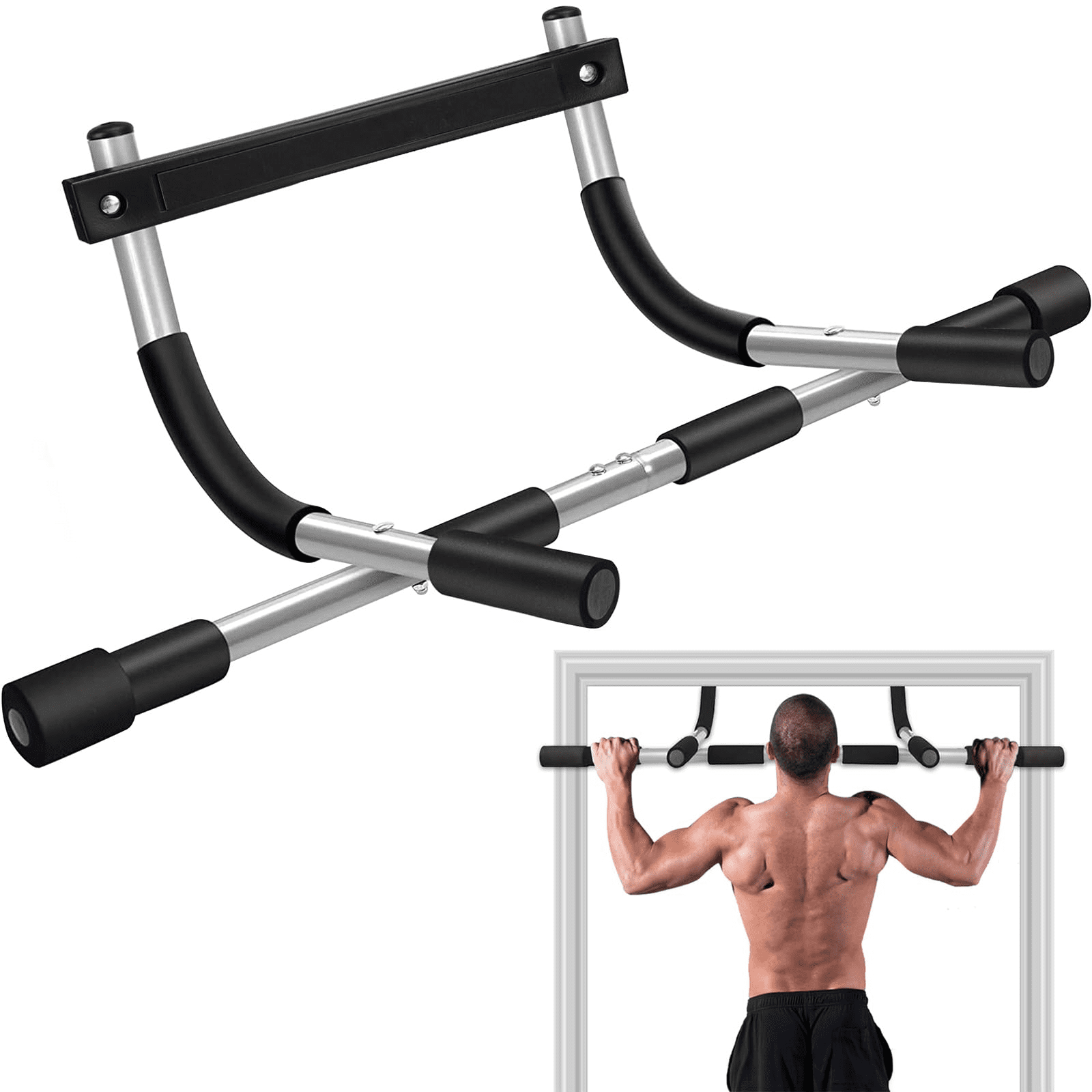 Portable Doorway Pull Up Bar, No Screws, Indoor Gym Attachment ...