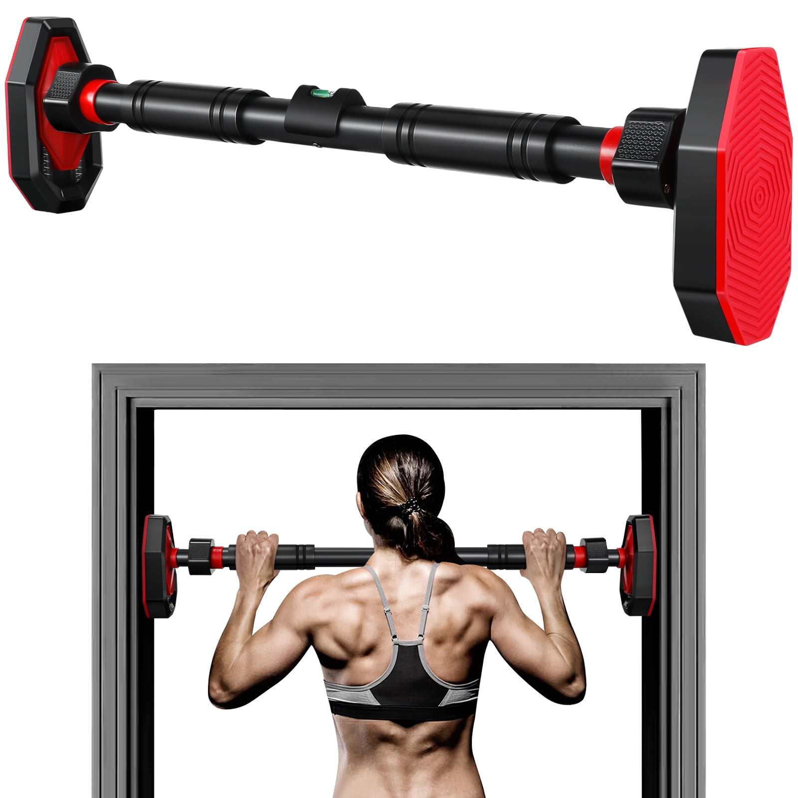 Amosfun Heavy Duty Gym Door Bar with Comfortable Handles for Home ...