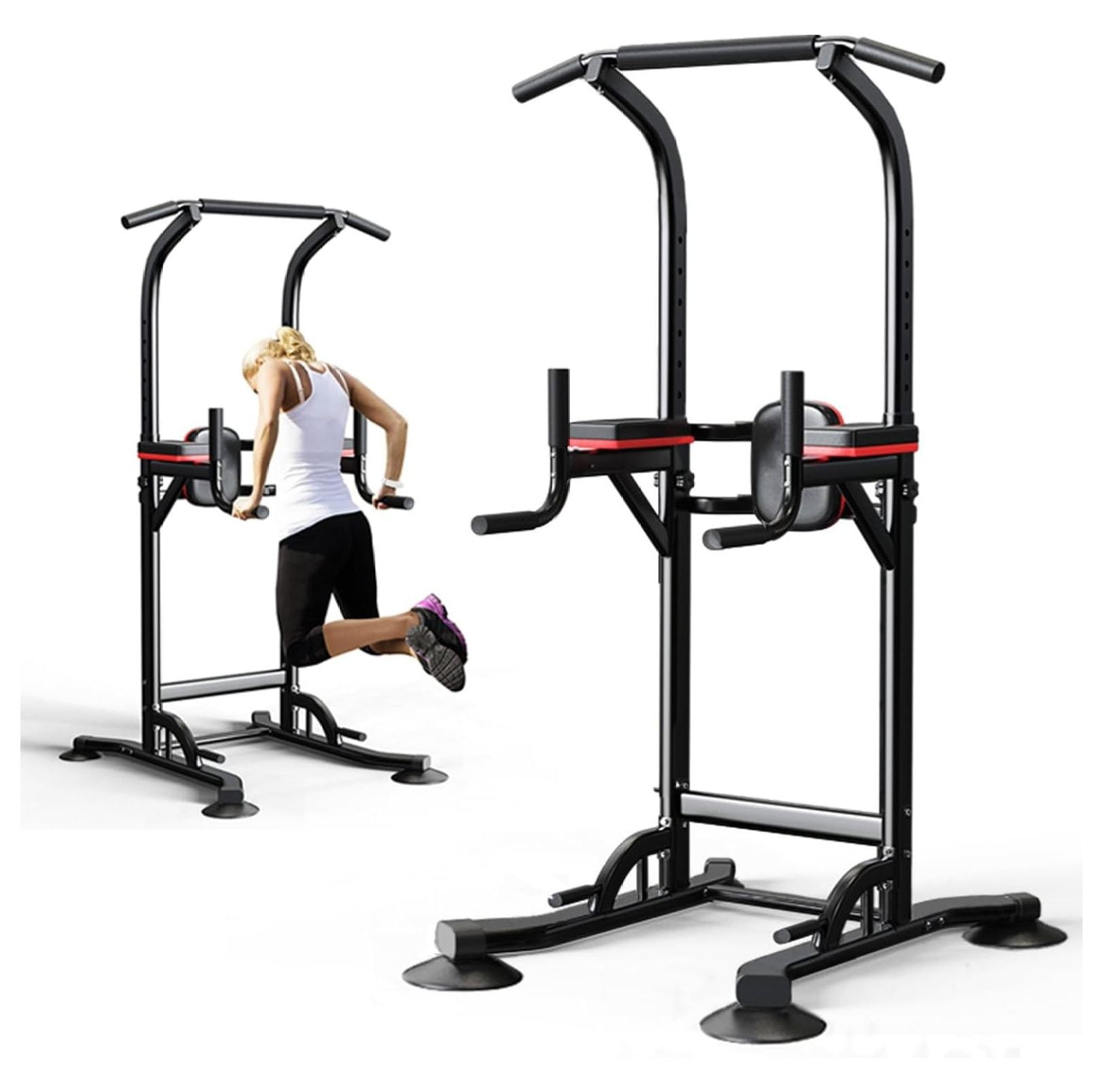 Pull Up Bar Station, Adjustable Multifunction Power Tower Dip Bar Station Home Gym Strength ...