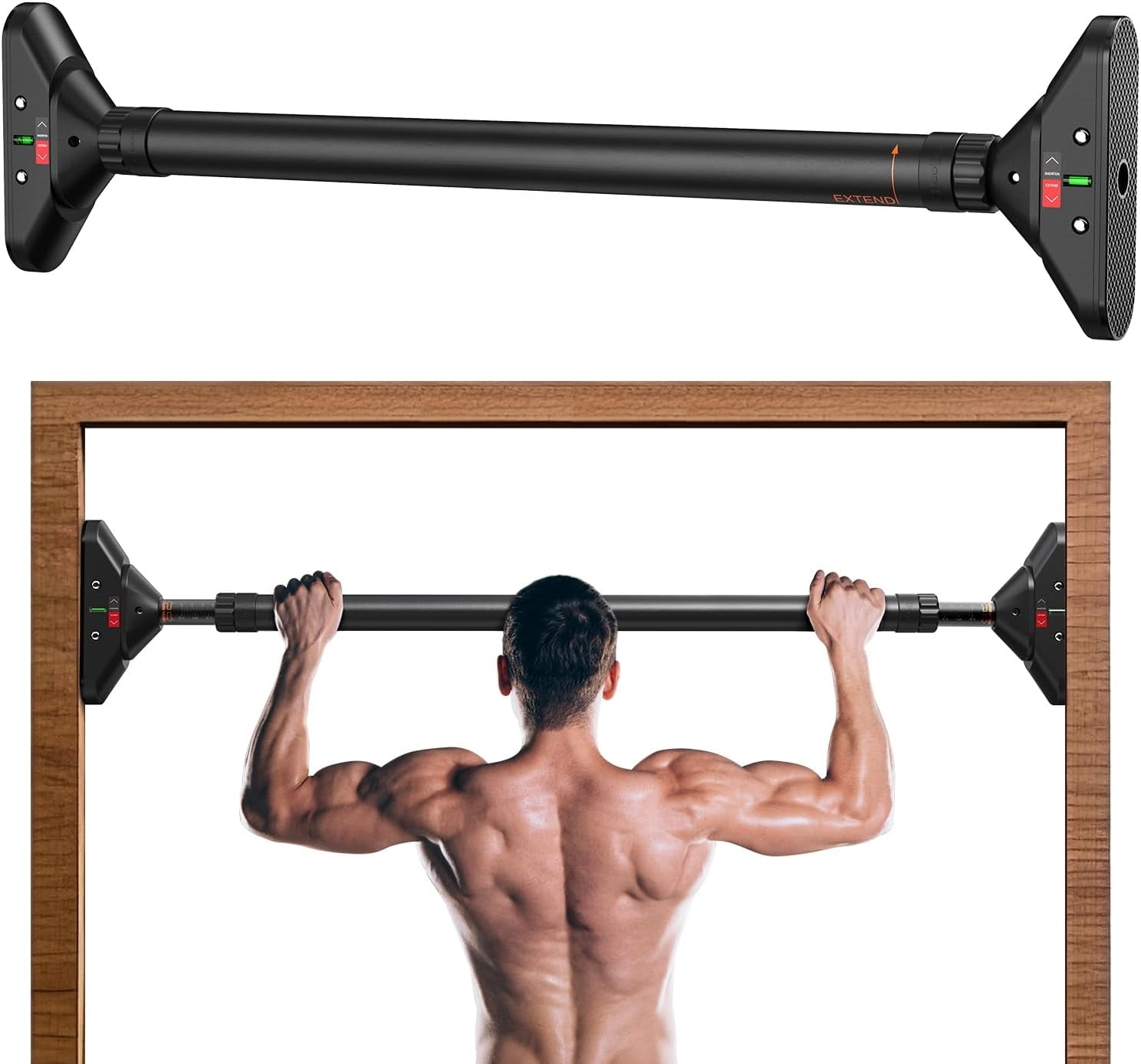 Pull Up Bar: Strength Training Chin up Bar without Screws - Adjustable 29.5''-37'' Width Locking ...
