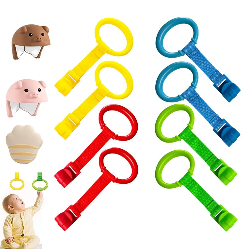 Pull up Bars for Play Pen, 4 Colors Multiple PCS Crib Pull Rings, Baby ...