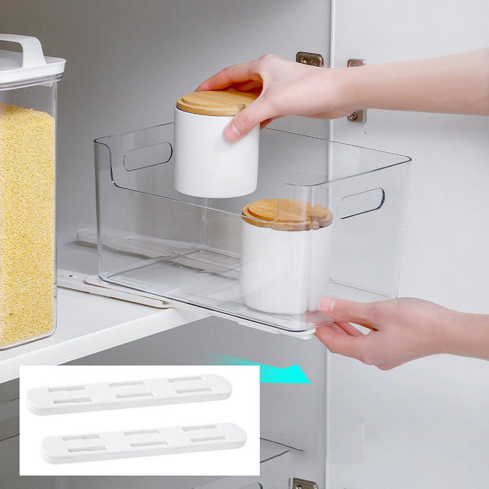 Pull Basket Track System, Plastic Storage Box with Track Strip 4 ...