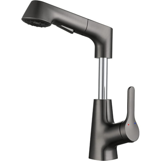 Pull Out Bathroom Faucet, 360° Swivel Spout Bathroom Sink Faucet ...