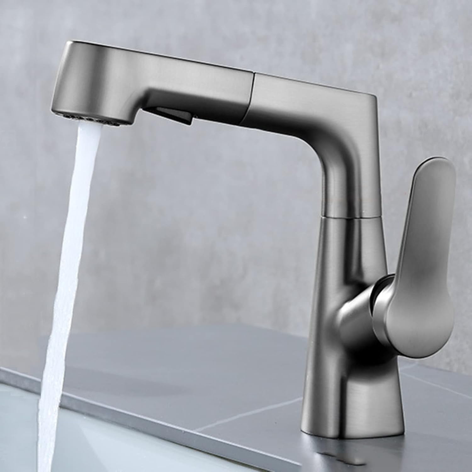 Pull Out Bathroom Faucet, 360° Swivel Spout Bathroom Sink Faucet ...