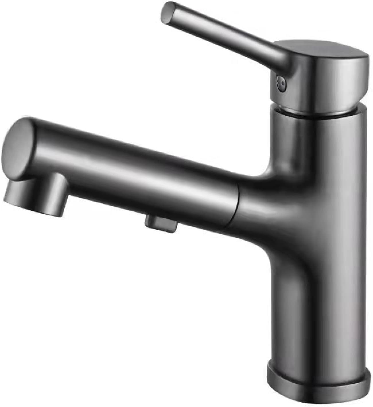 Pull Out Bathroom Faucet Single Hole Dual Mode Basin Mixer Tap for Hot ...