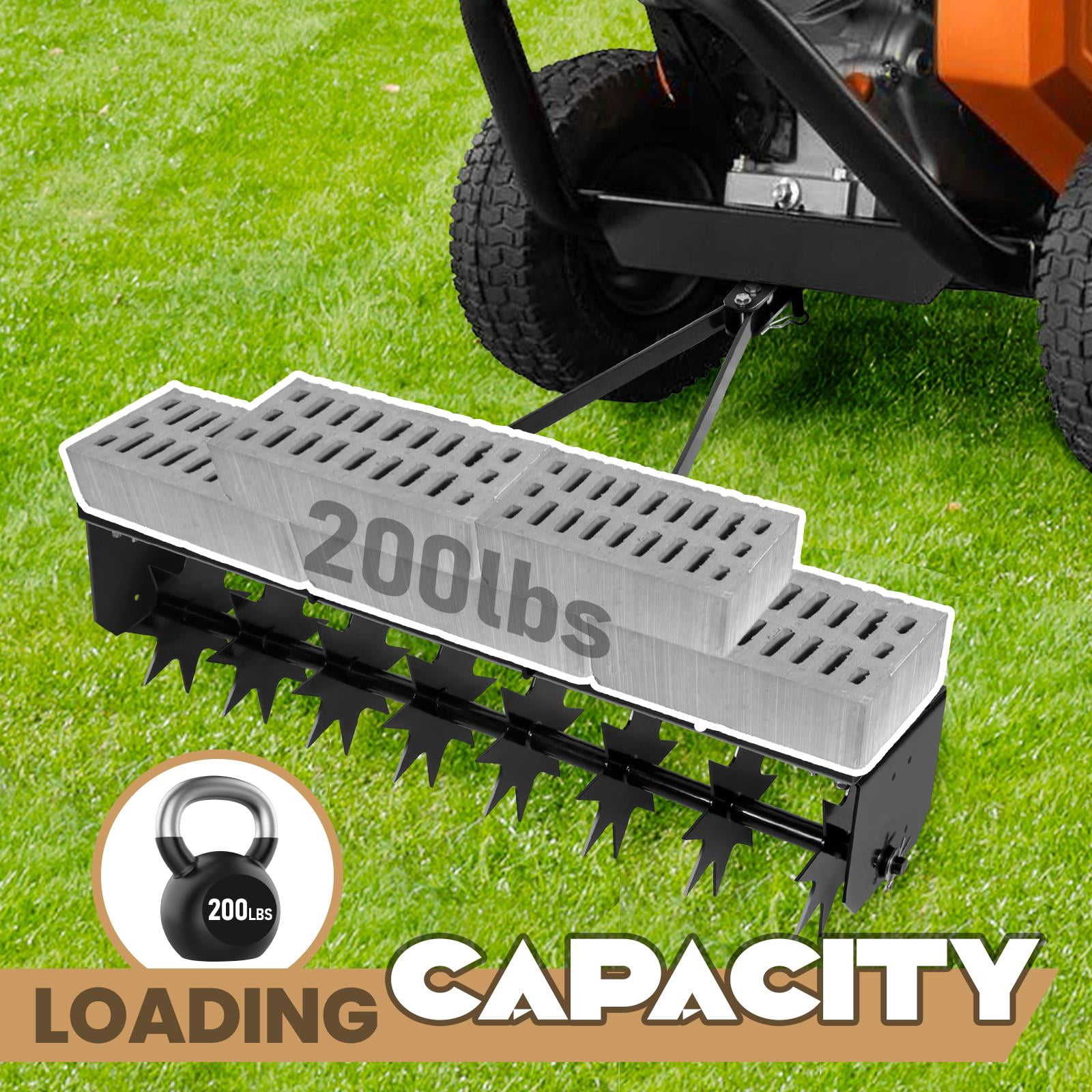 Pull Behind Lawn Aerator Combo ,90LBS Load Capacity Plug Aerator & Star ...