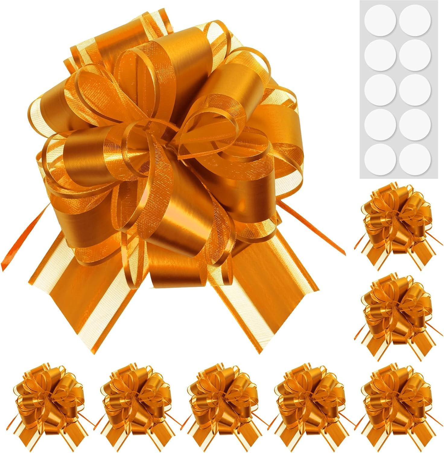 Pull Bows for Gift Wrapping: 8 PCS 6-Inch Waterproof Orange Bows ...