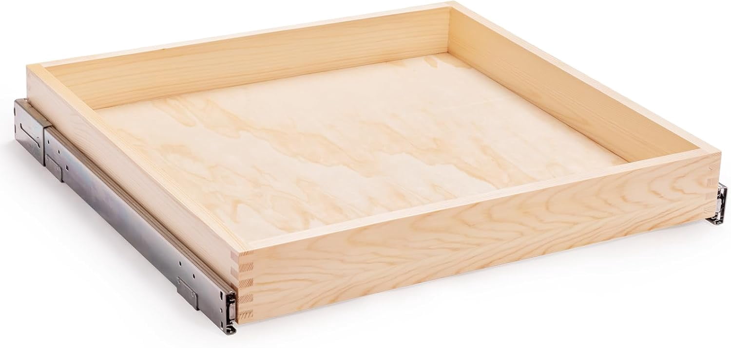 Pull Out Cabinet Drawer, 20”W x 21”D Soft Close Slide Out Wood Drawer ...