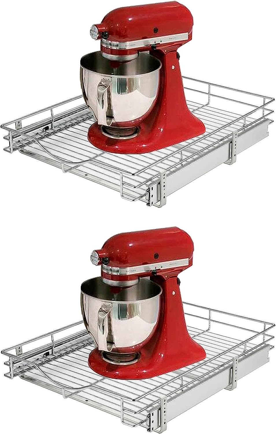 Pull Out Cabinet Organizer, (14" W x 21" D) Heavy-Duty Metal Sliding ...