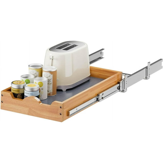 Pull Out Cabinet Organizer 17" W x 21" D 2 Tier Slide Out Shelf Heavy ...