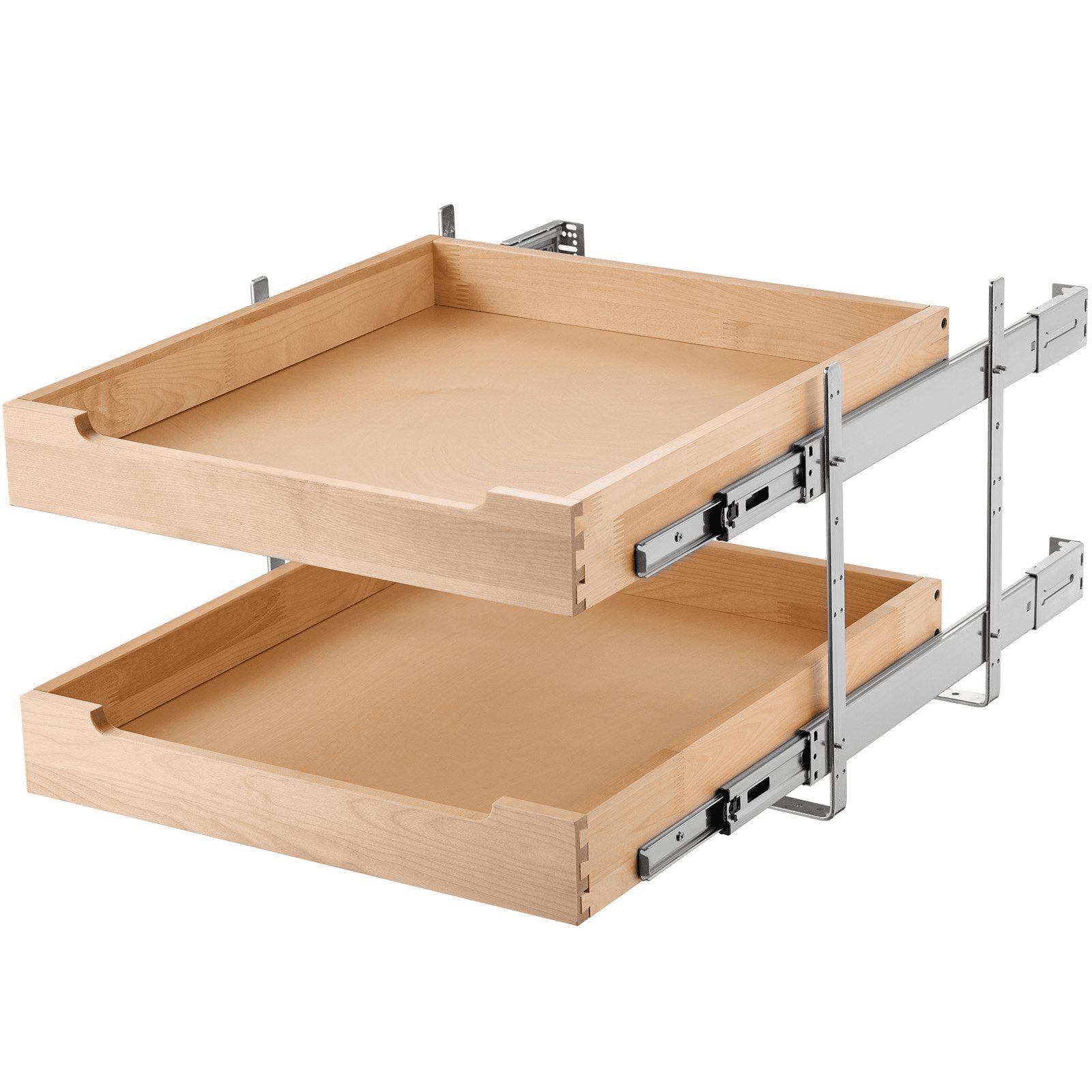 Pull Out Cabinet Organizer 2 Tier, 20"W x 21"D Kitchen Cabinet Drawer ...