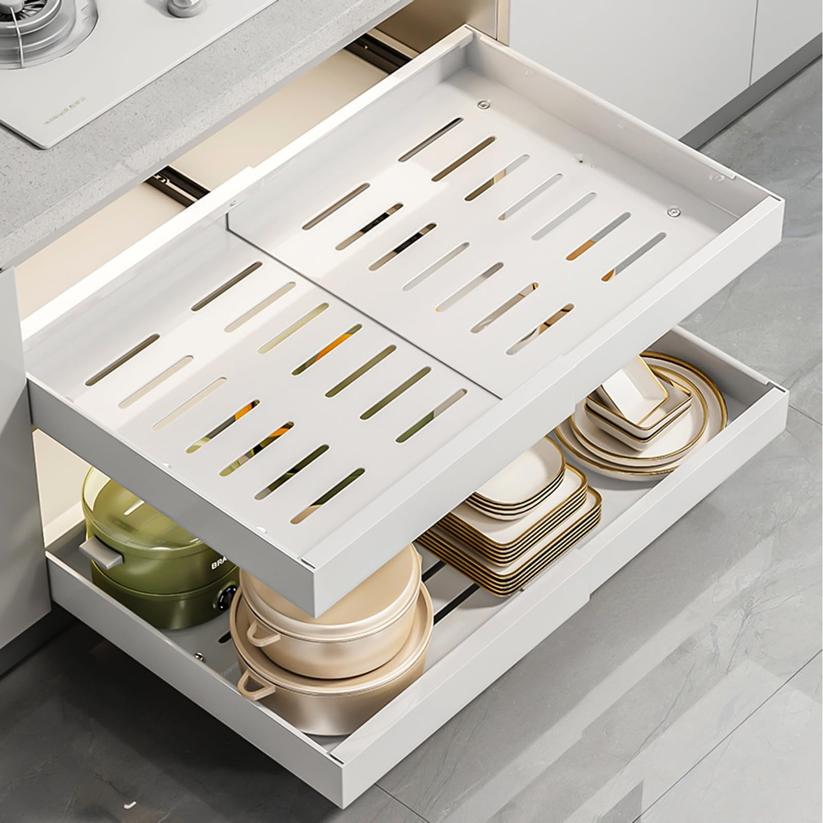 Pull Out Cabinet Organizer, Expandable(12.6"-20.5") Pull Out Drawers ...