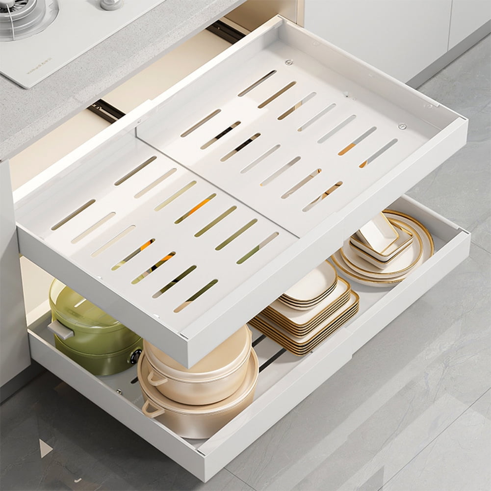 Pull Out Cabinet Organizer Expandable, Heavy Duty Slide Out Drawers ...