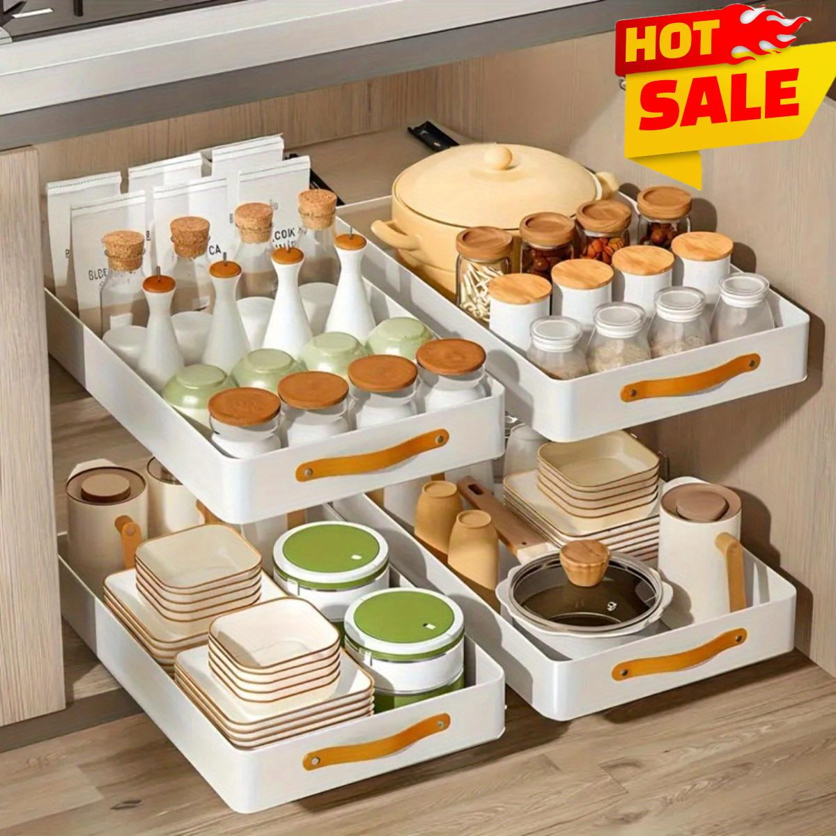 Pull out Cabinet Organizer Fixed with Adhesive Nano Film, Heavy Duty ...