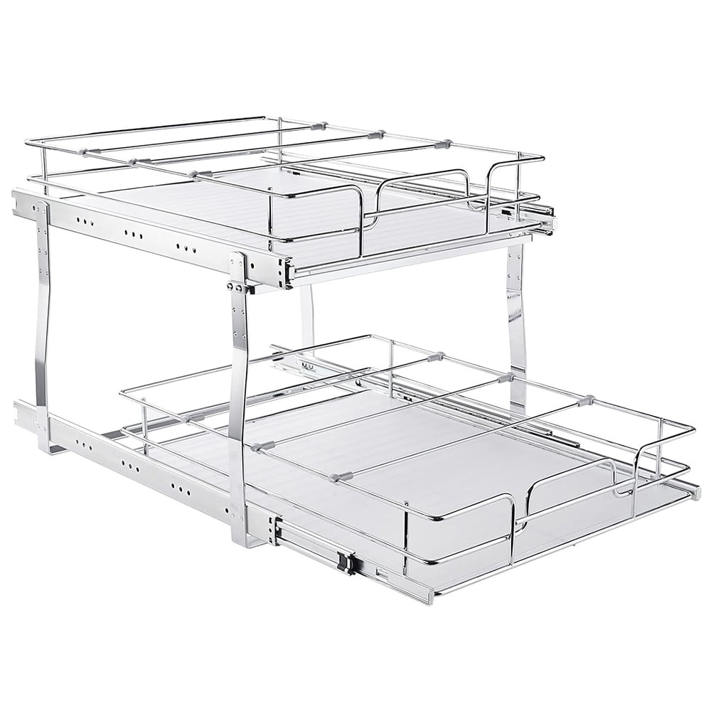 Pull Out Cabinet Organizer, Heavy Duty Slide Out Pantry Shelves, Chrome ...
