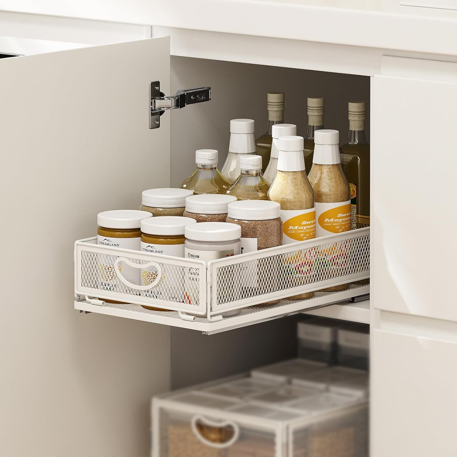 Pull Out Cabinet Organizer,Metal Carbon Stell and Silent sliding Design ...