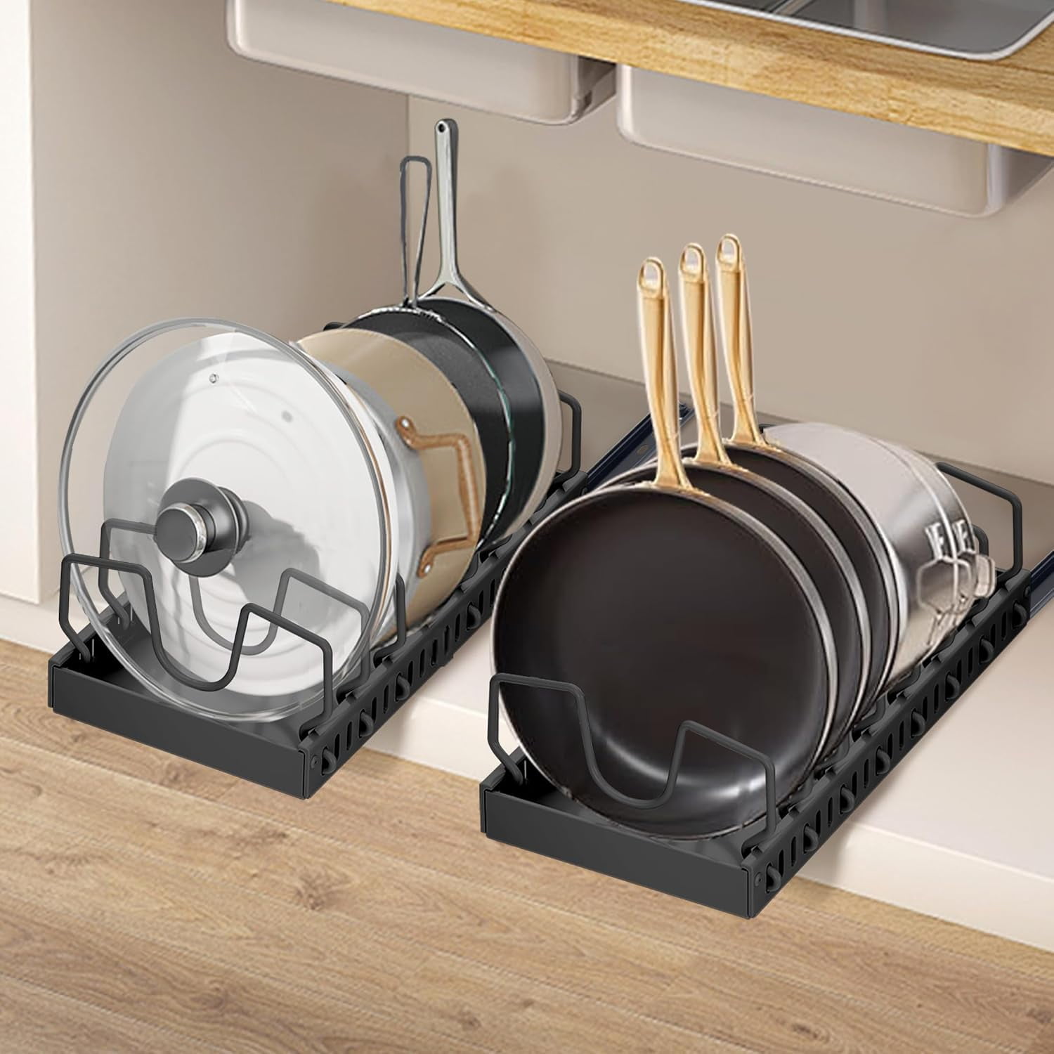 Pull Out Cabinet Organizer, Pots and Pans Organizer under Cabinet with ...