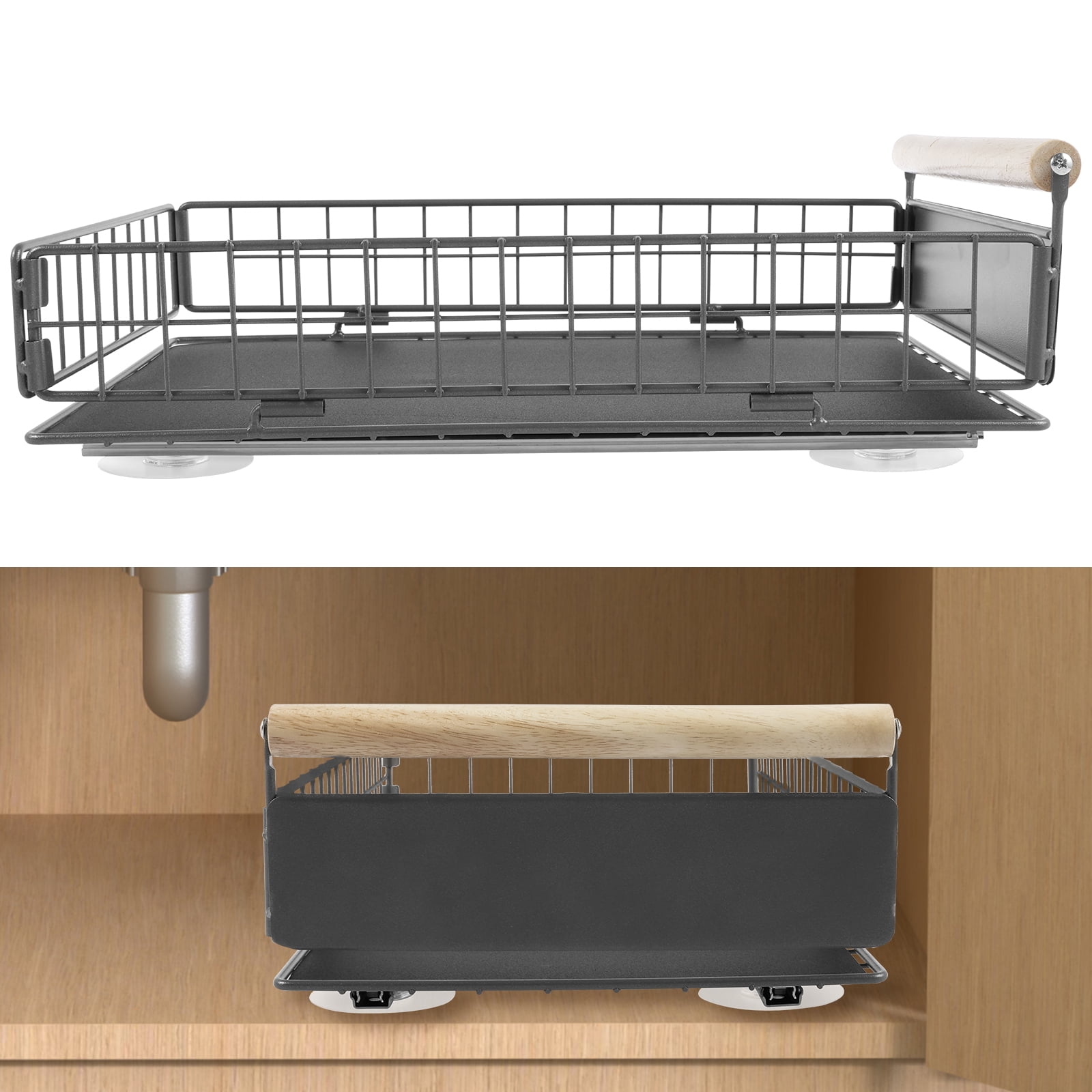 Pull Out Cabinet Organizer Solid Slide Out Pantry Shelves with Handle ...