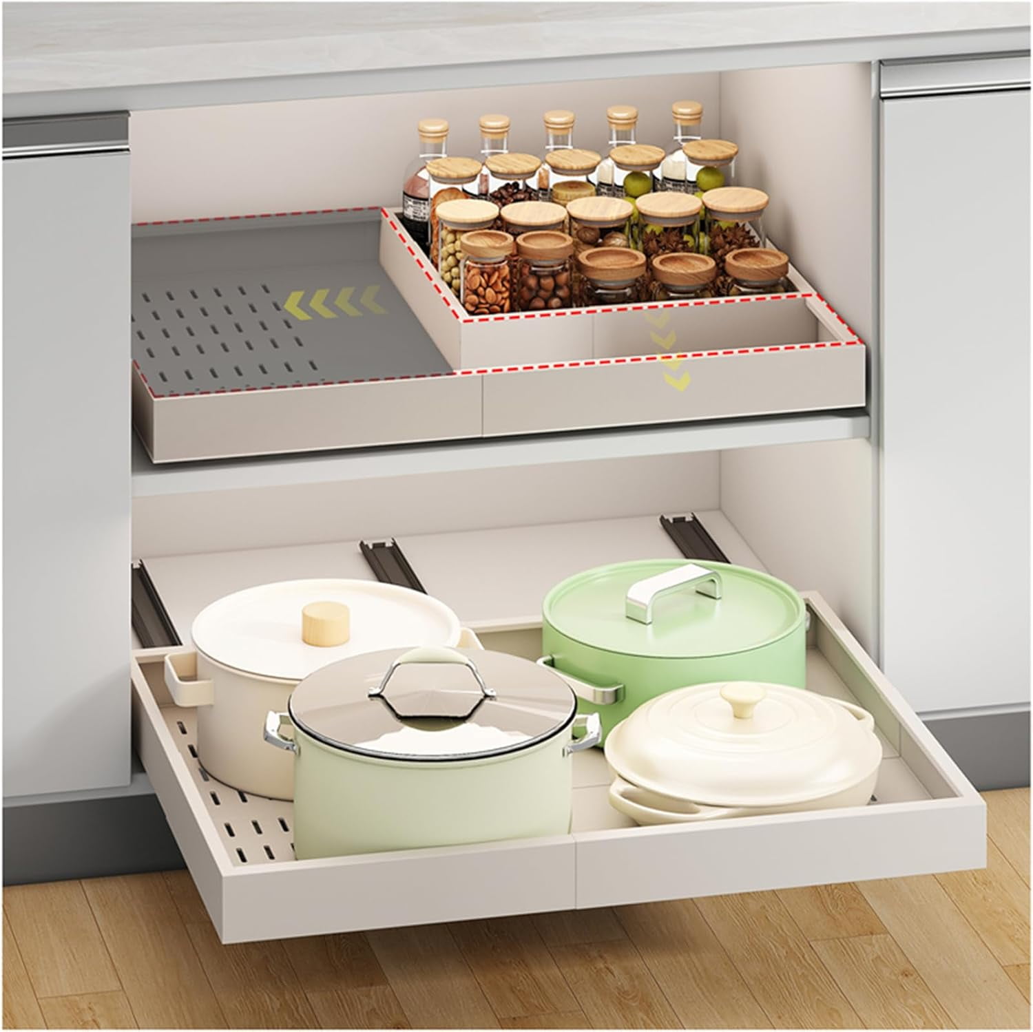 Pull out Cabinet Organizer,Width (16"-21") and Depth (13"-17 ...