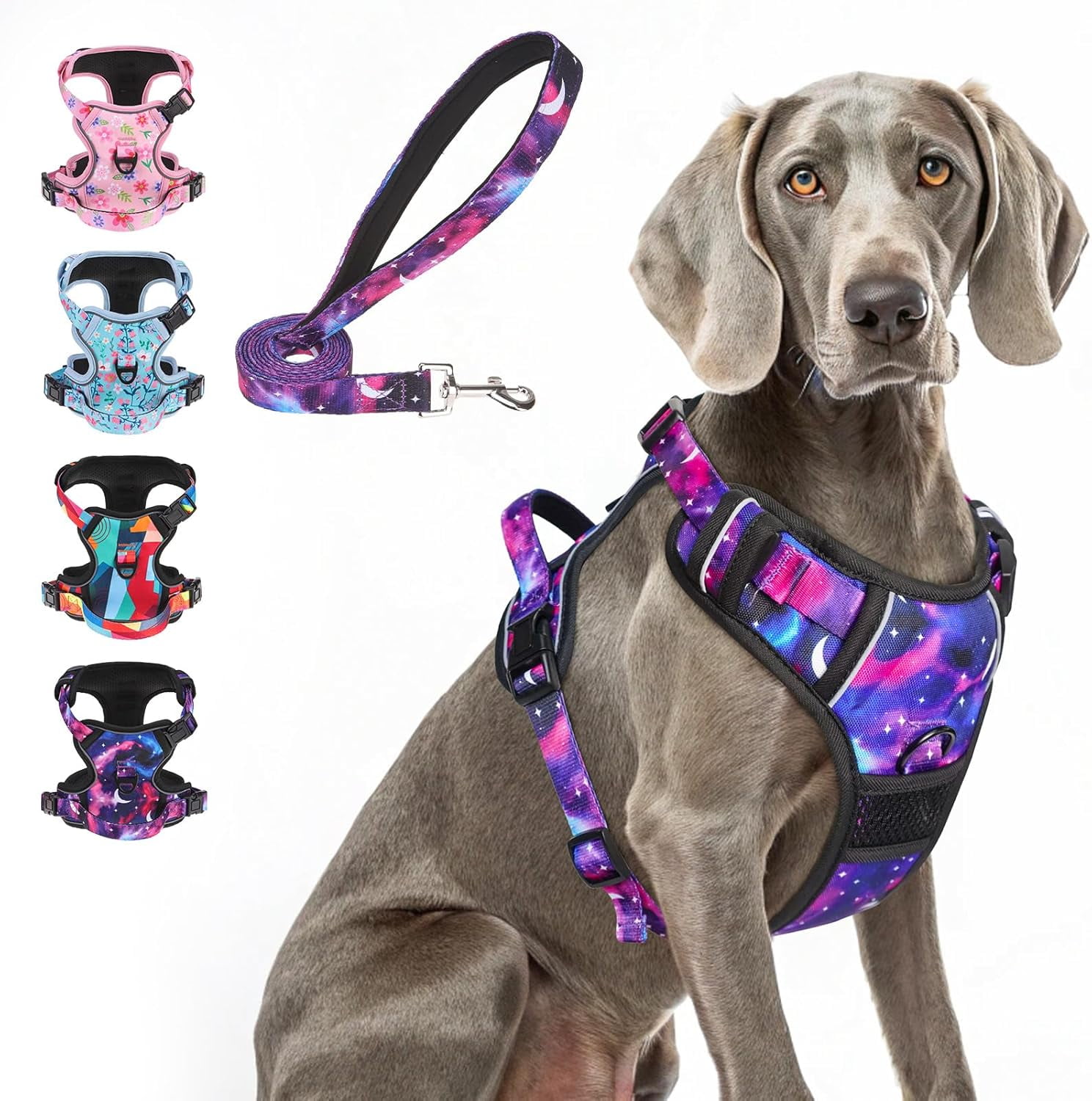 No Pull Dog Harness Large, Adjustable Dog Harness and Leash Set -Easy ...
