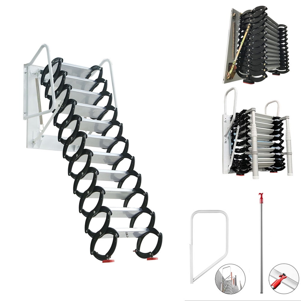 Pull Down Attic Ceiling Ladder Ceiling Mounted Loft Stairs 12 Steps ...