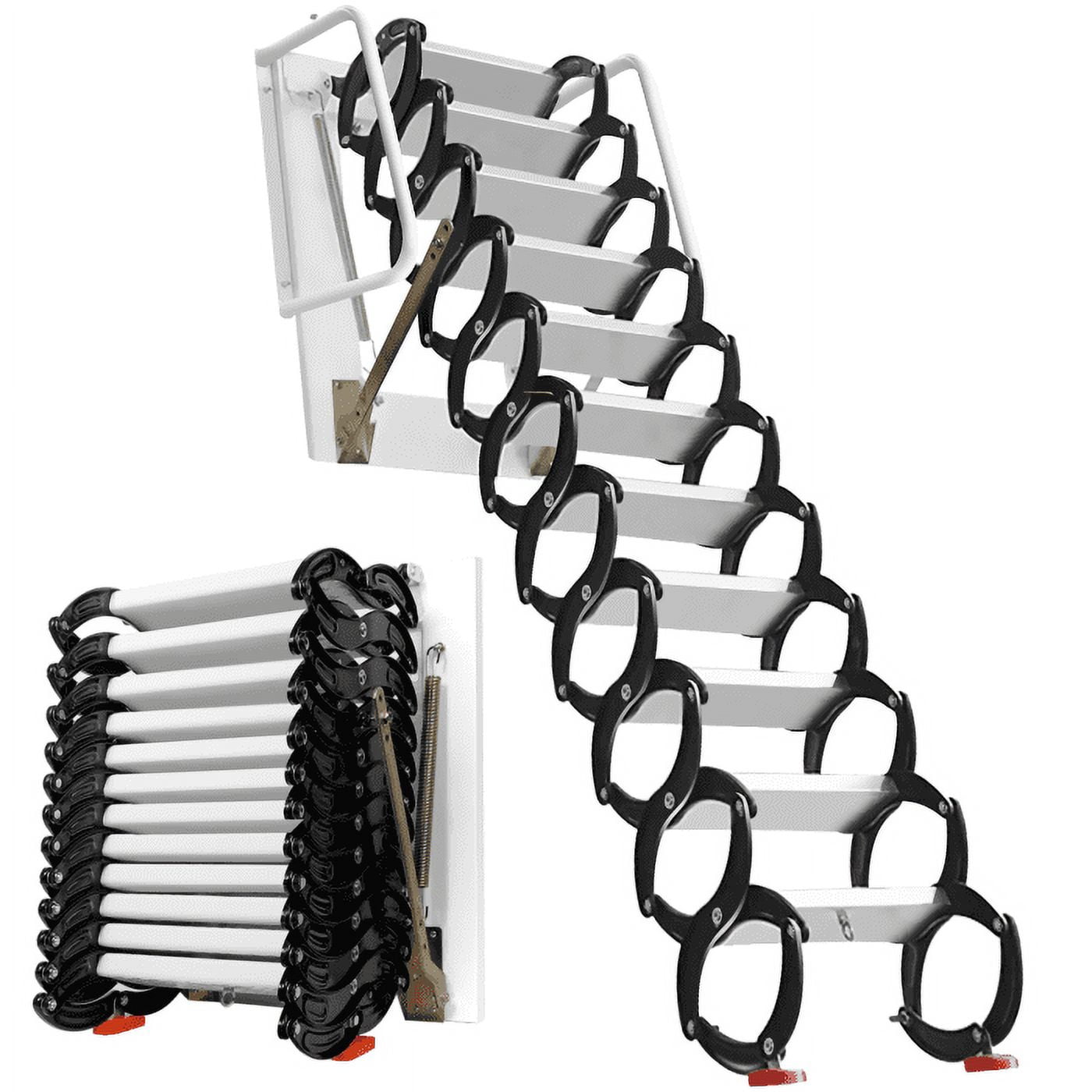 Pull-Down Attic Stairs, Black-White Mg-Al Alloy, 660 lb Capacity ...