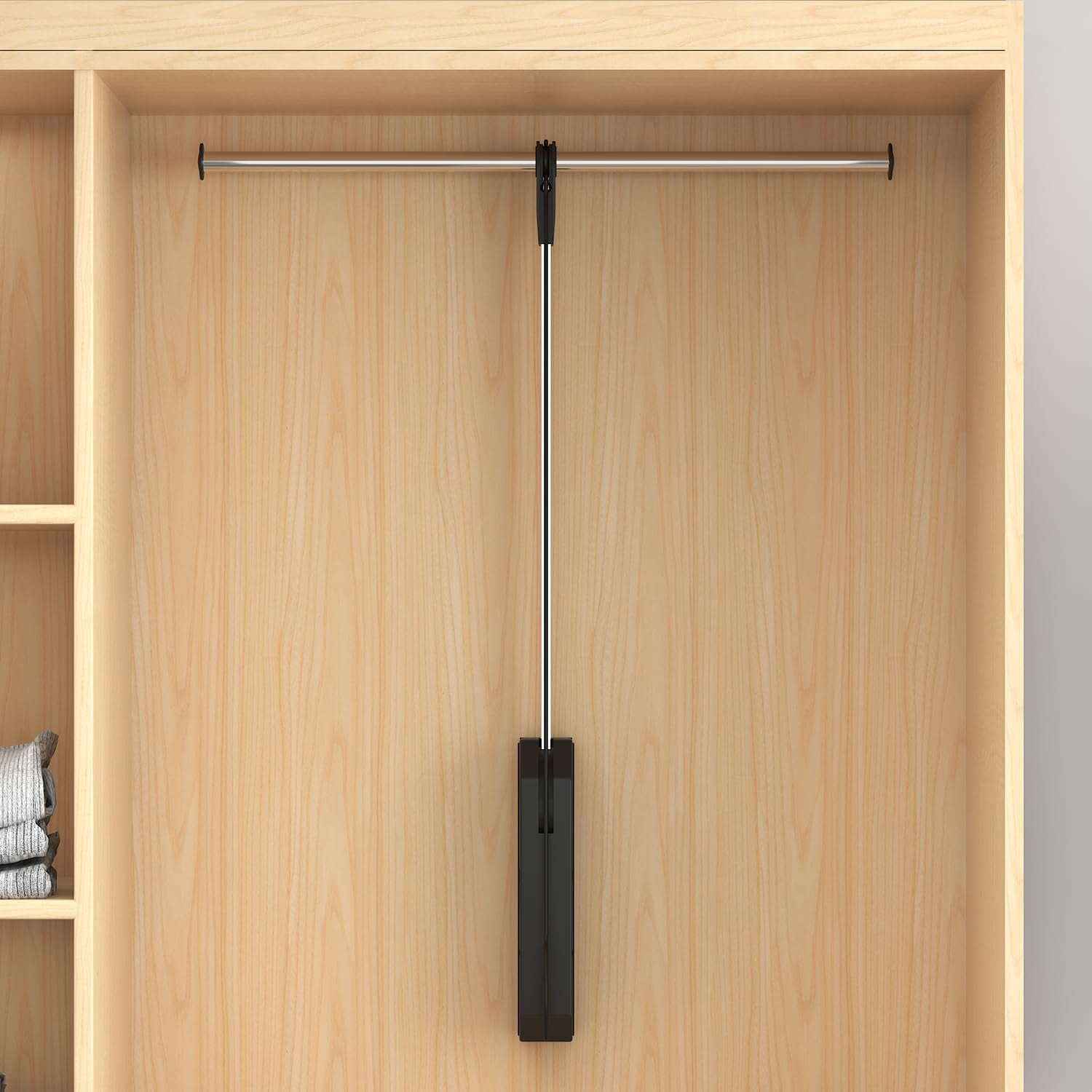 Pull Down Closet Rod Stainless Steel Soft-Close Wardrobe Lift Rail ...