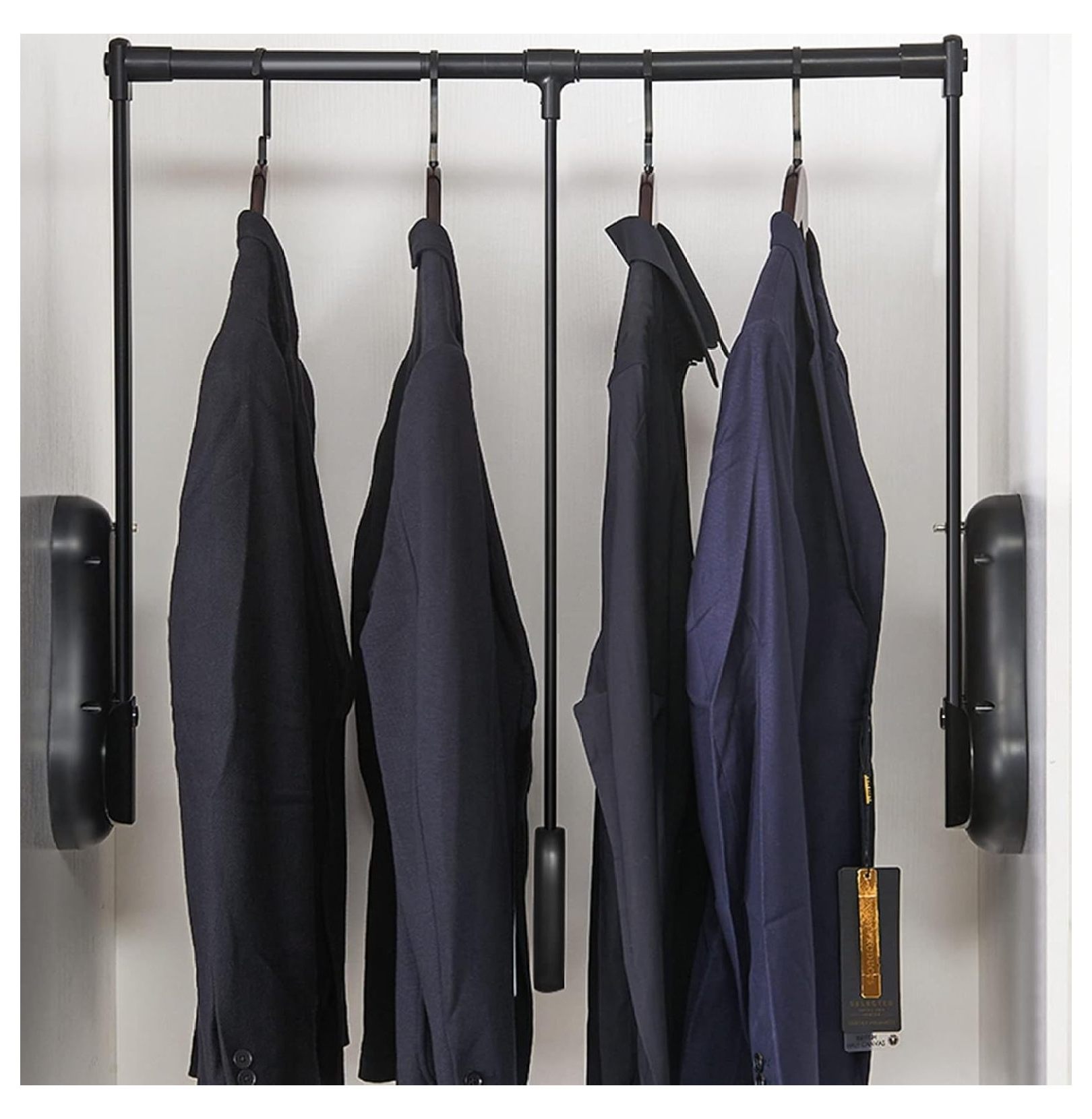 Pull Down Closet Rod System, Adjustable (51-115cm) Side Mounted Pull ...