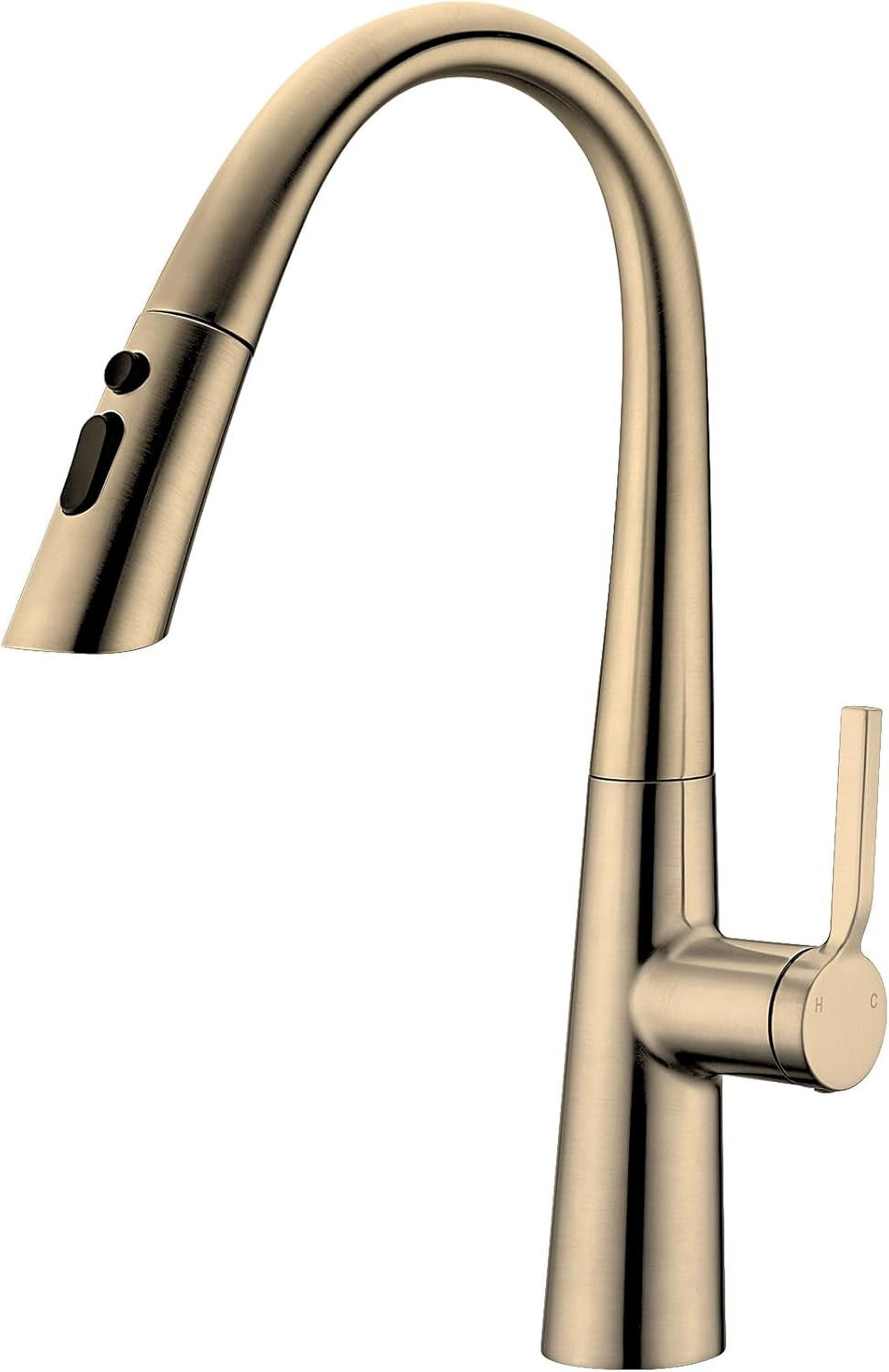 Pull Down Kitchen Faucet, 3 Function Gold Kitchen Sink Faucet with Pull ...