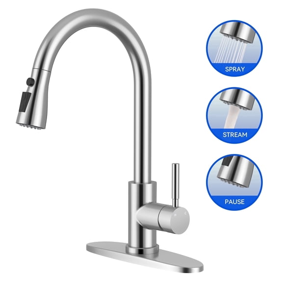 Pull Down Kitchen Faucet with Sprayer Low Lead Commercial Modern ...