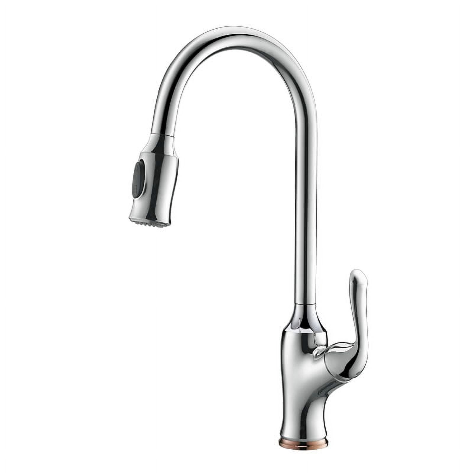 Pull-Down Kitchen Sink Faucet Copper Mixer Tap Pull-out Silver Lead ...