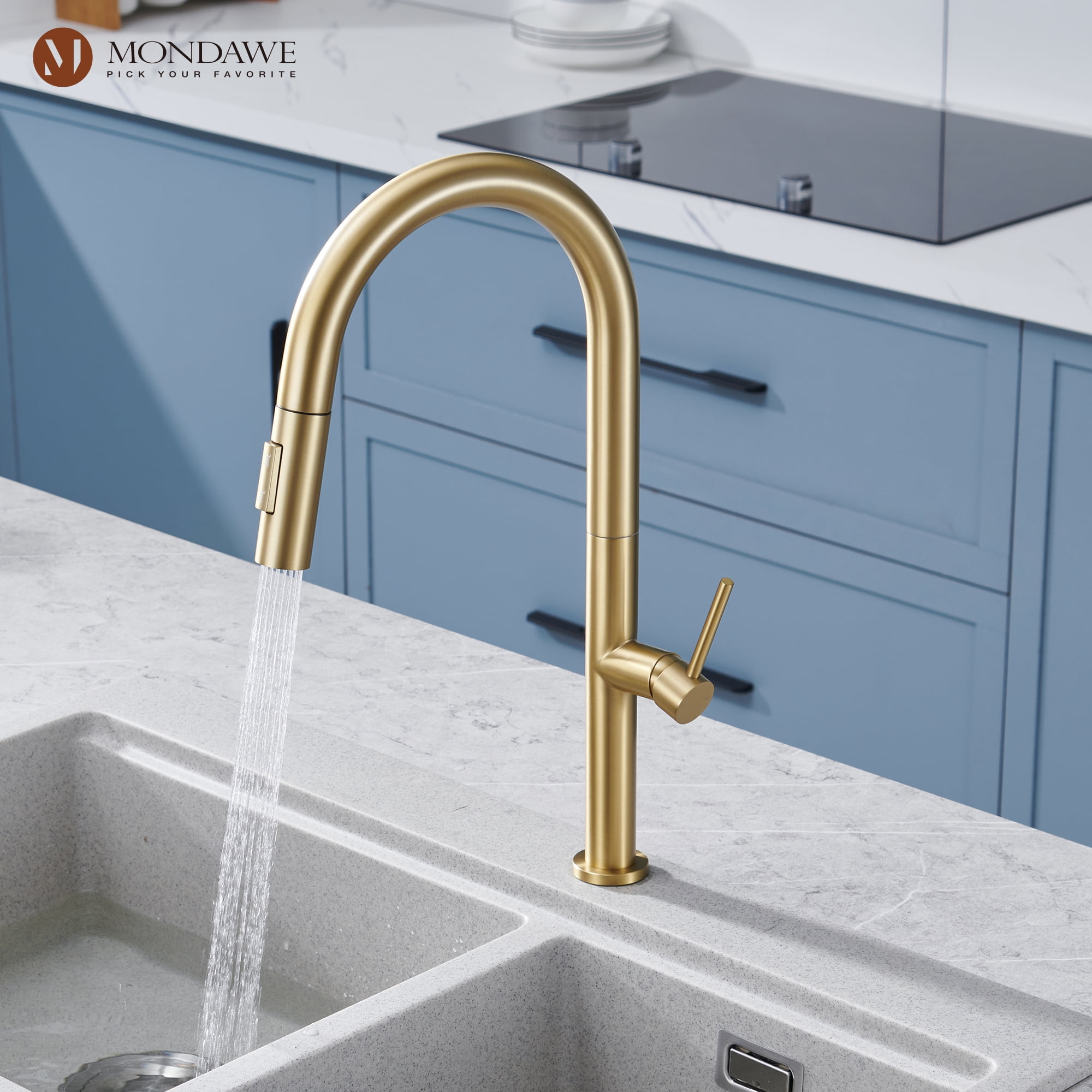 Pull Down Kitchen Sink Faucet Pull Out Sprayer Mixer Tap - Walmart.com