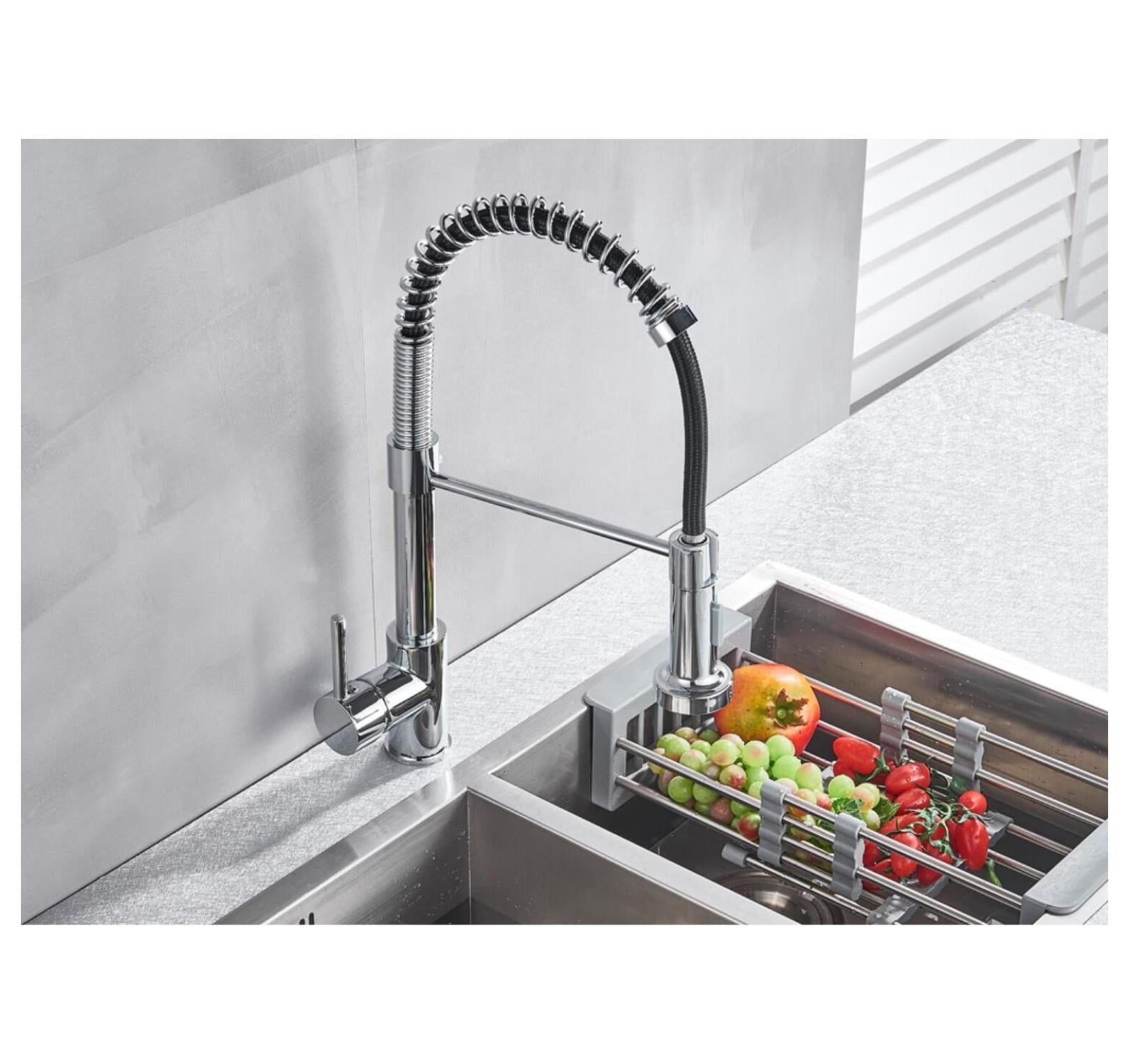 Pull Down Kitchen Sink Faucet - Single Handle Spring Faucet with 360 ...
