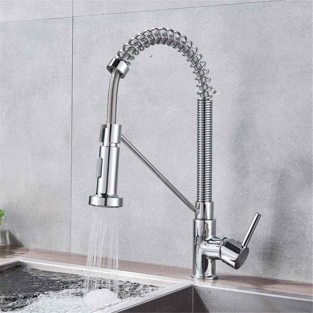 Pull Down Kitchen Sink Faucet, Spring Kitchen Tap,Single Lever Stream ...