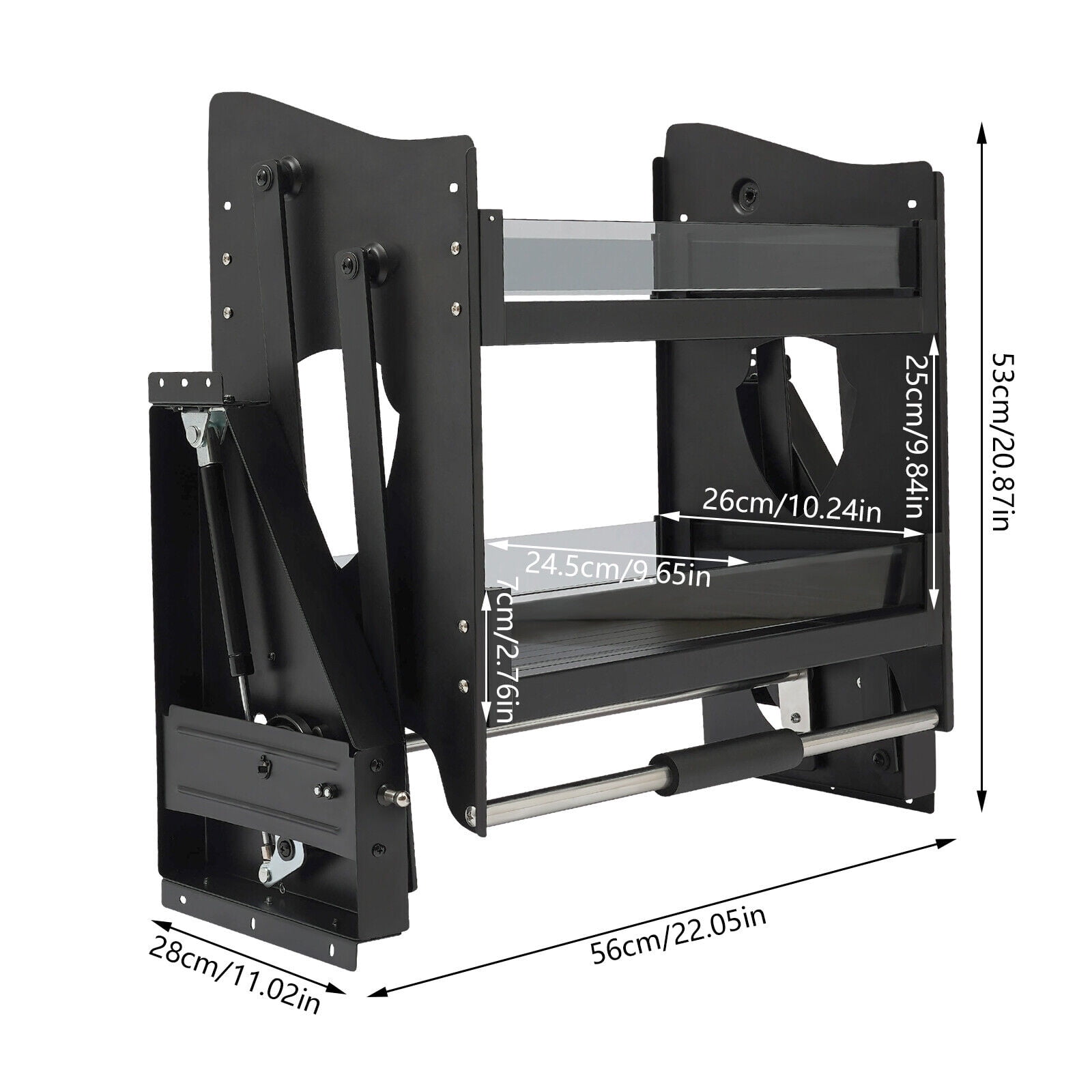 Pull Down Shelf Upper Kitchen Wall Cabinet Storage Organizer (24inch ...