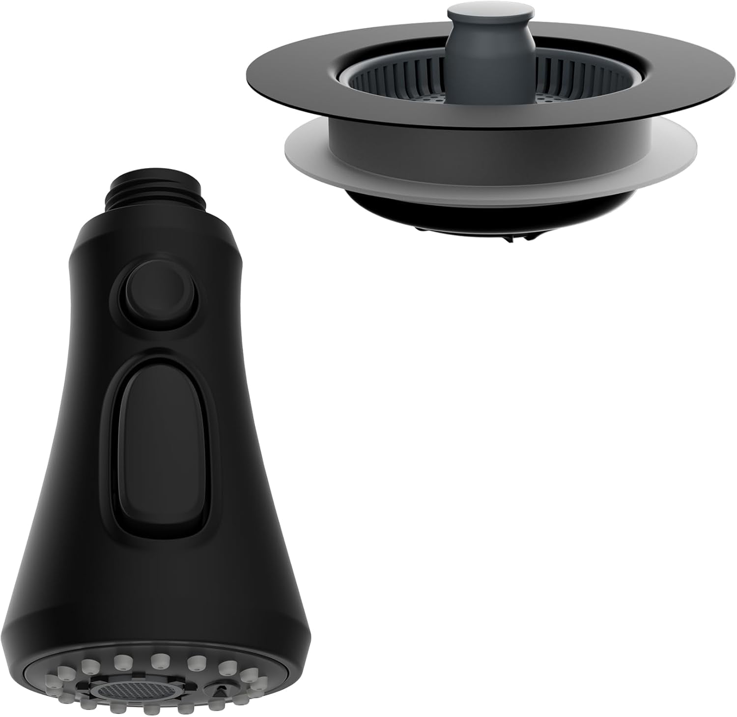 Pull Down Spray Head with Upgraded 3 in 1 Kitchen Sink Drain Strainer ...