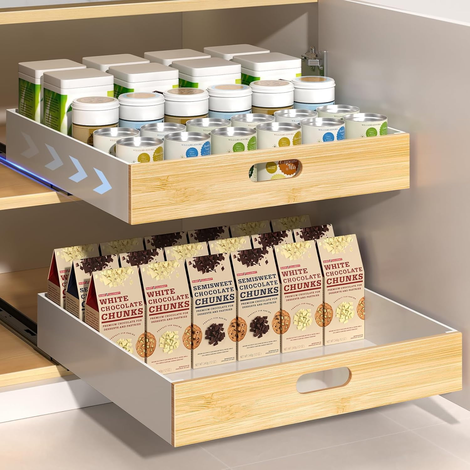 Pull Out Drawer for Cabinet, Metal Slide Out Shelf Fixed with Adhesive ...