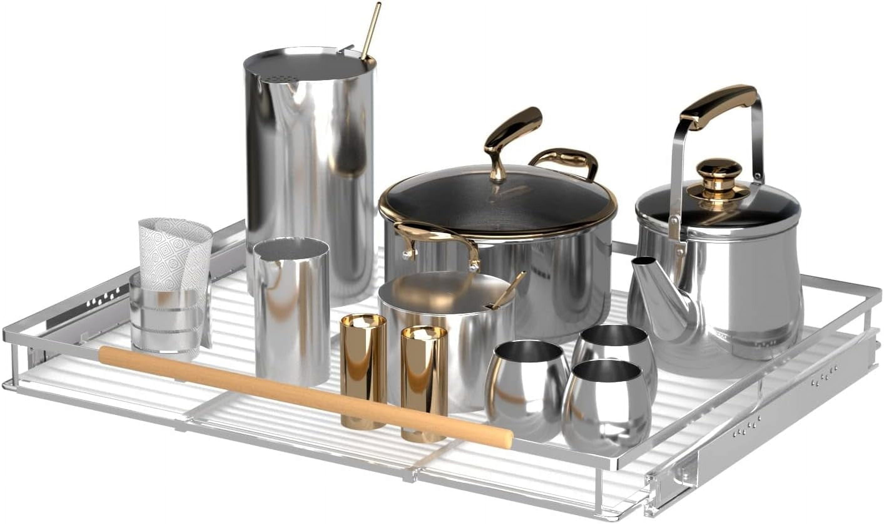 Pull Out Drawer Cabinet Organizer, Expandable Slide Out Storage Shelves ...