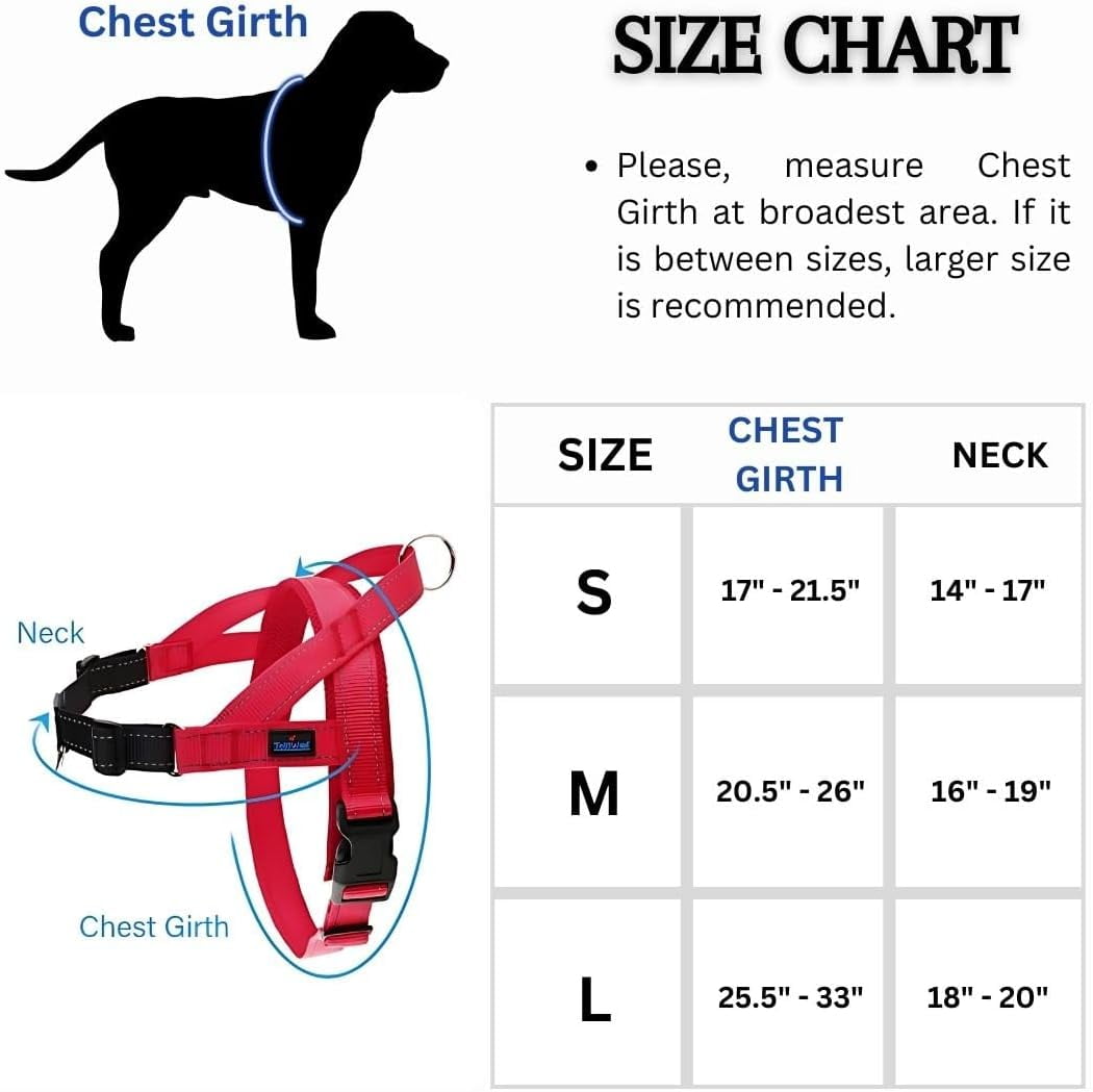 No Pull Easy Walk Dog Harness with Handle, Rear & Front Clip ...