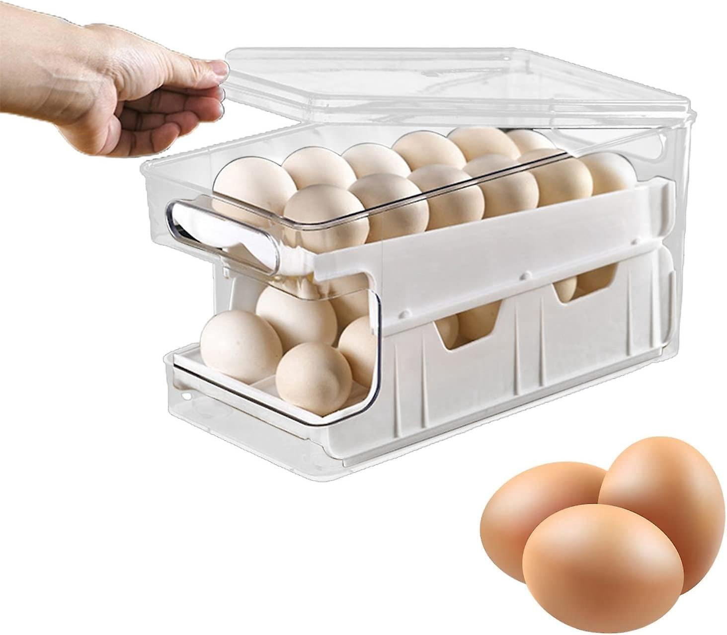Pull Out Egg Drawer for Refrigerator, Egg Fresh Storage Box with ...