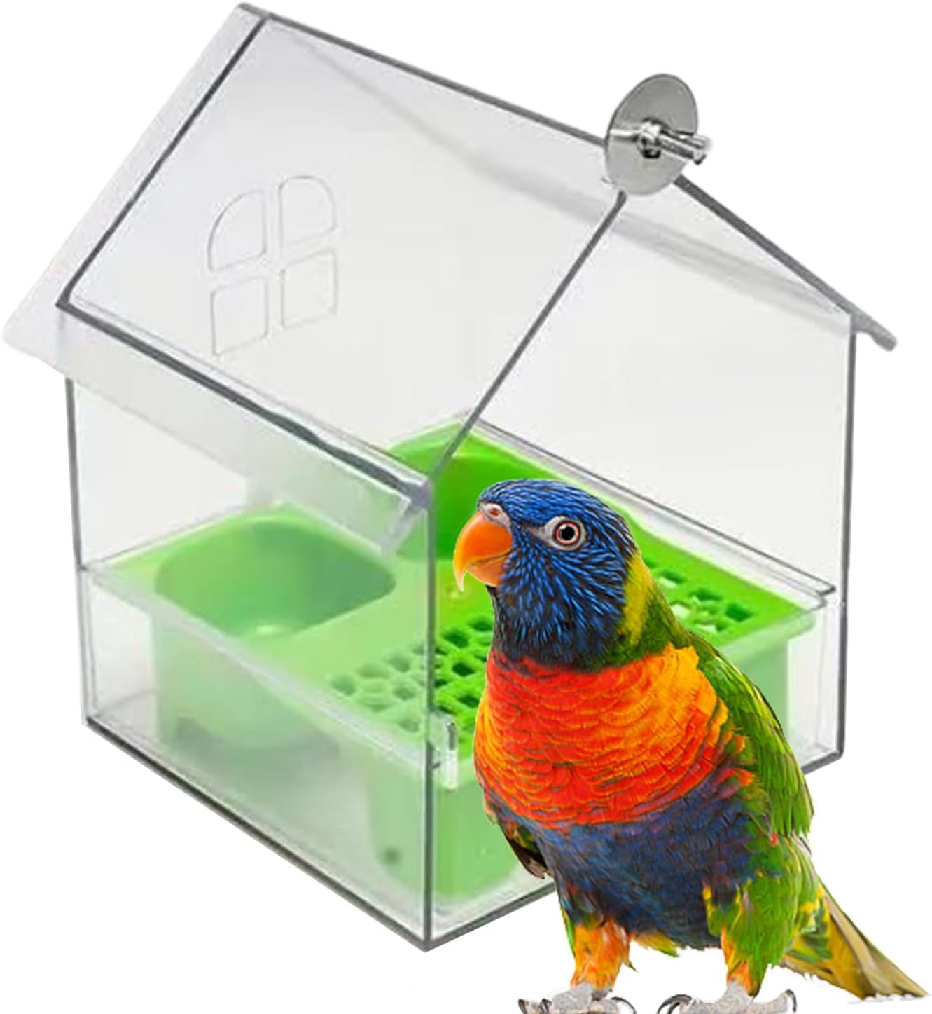 Pull Out External Parrot Feeder, 19X15X14CM Bird Feeder House ...