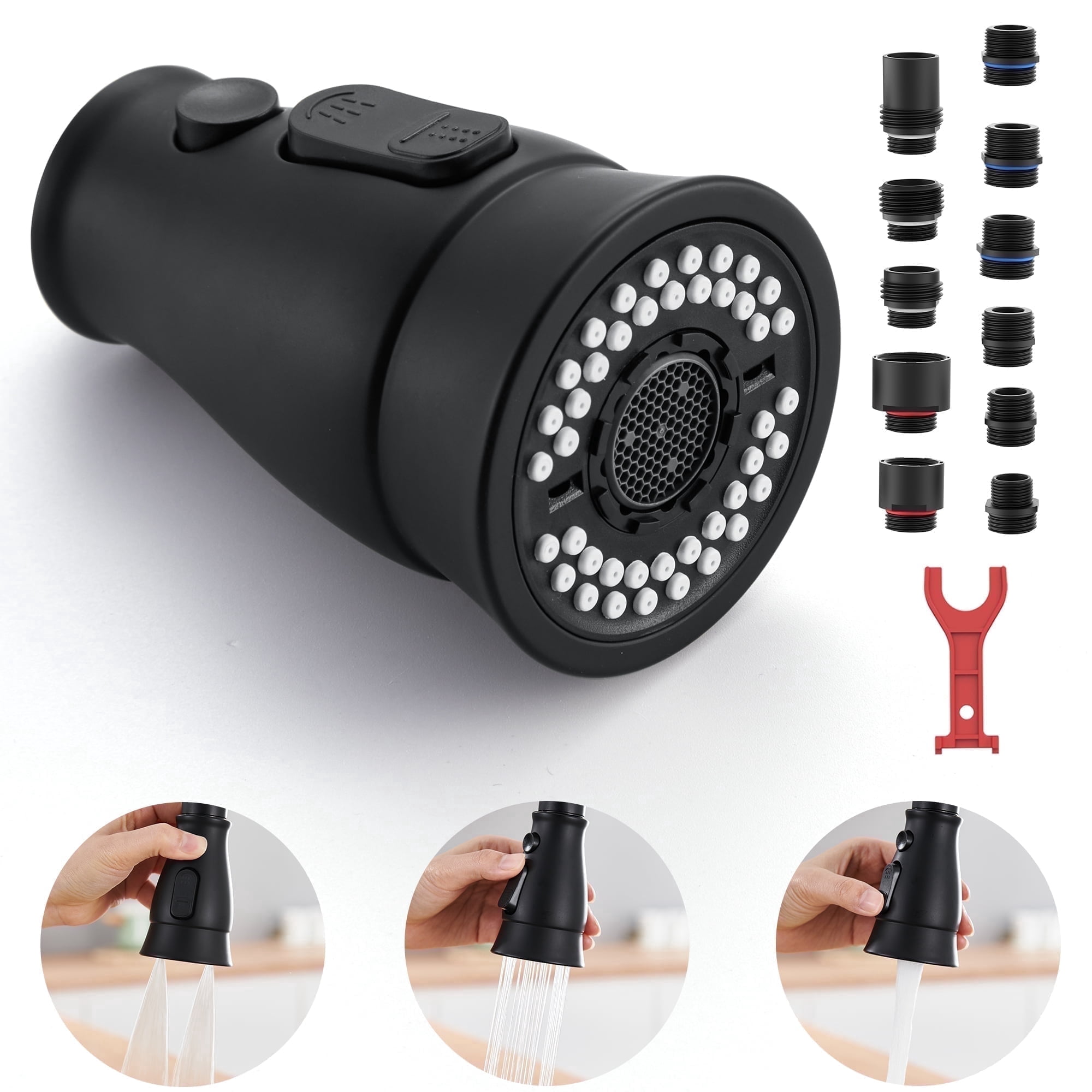 Pull Down Faucet Head Replacement - for Kitchen Faucet with 15 Adapters ...