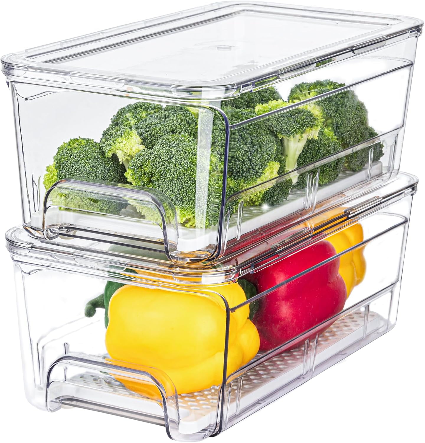 Pull Out Fridge Organizer Drawer, Stackable Refrigerator Storage Bins ...