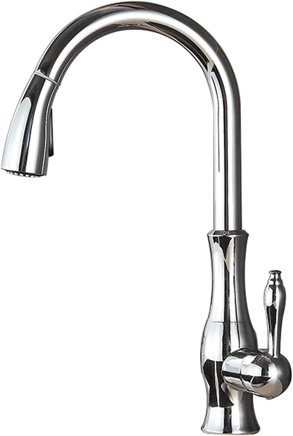 Pull Down Kitchen Faucet, 360° Rotation Brass Kitchen Sink Faucets with ...