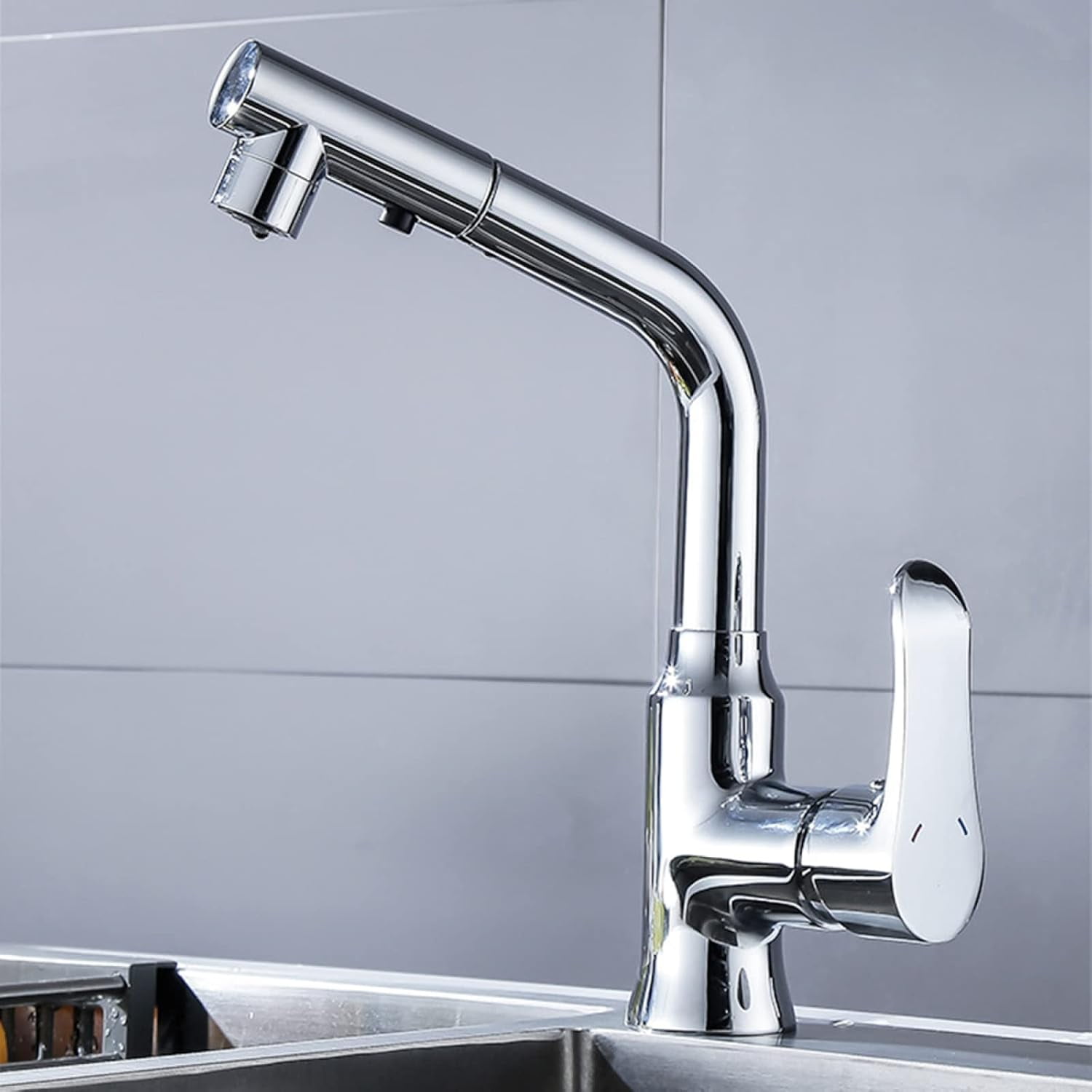 Pull Out Kitchen Faucet Chrome,Kitchen Sink Faucet 2 Types of Water ...