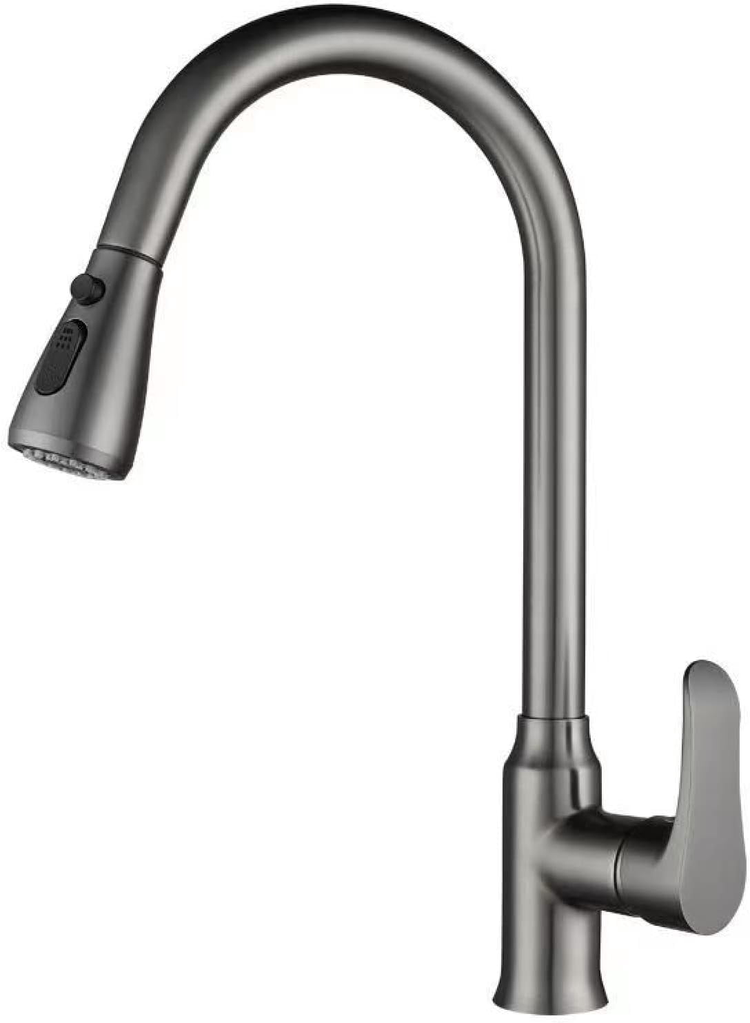 Pull Out Kitchen Faucet Gun Gray,Single Handle Kitchen Sink Faucet with ...