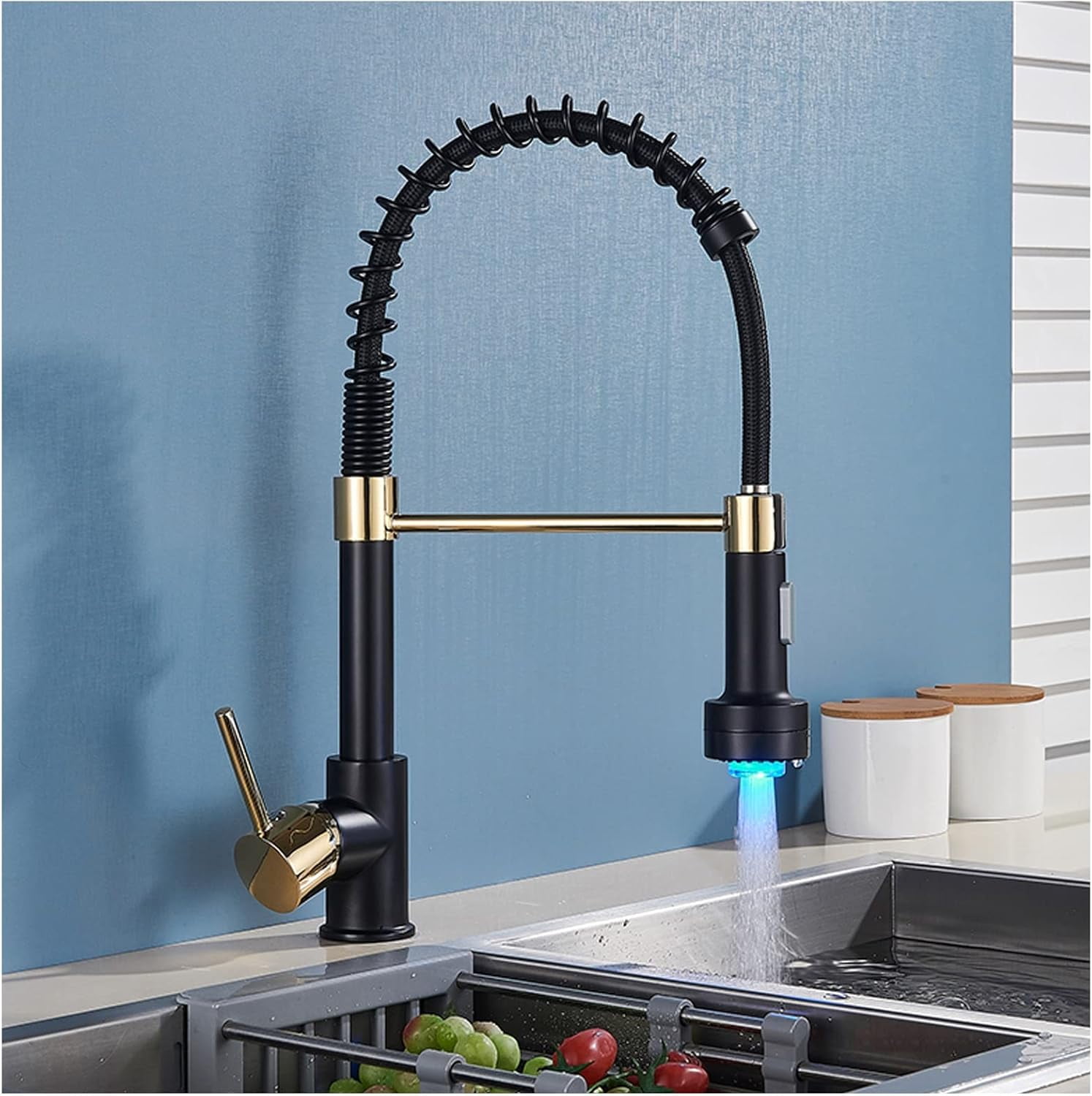 Pull Down Kitchen Faucet with Led Light,Led Kitchen Sink Faucet ...