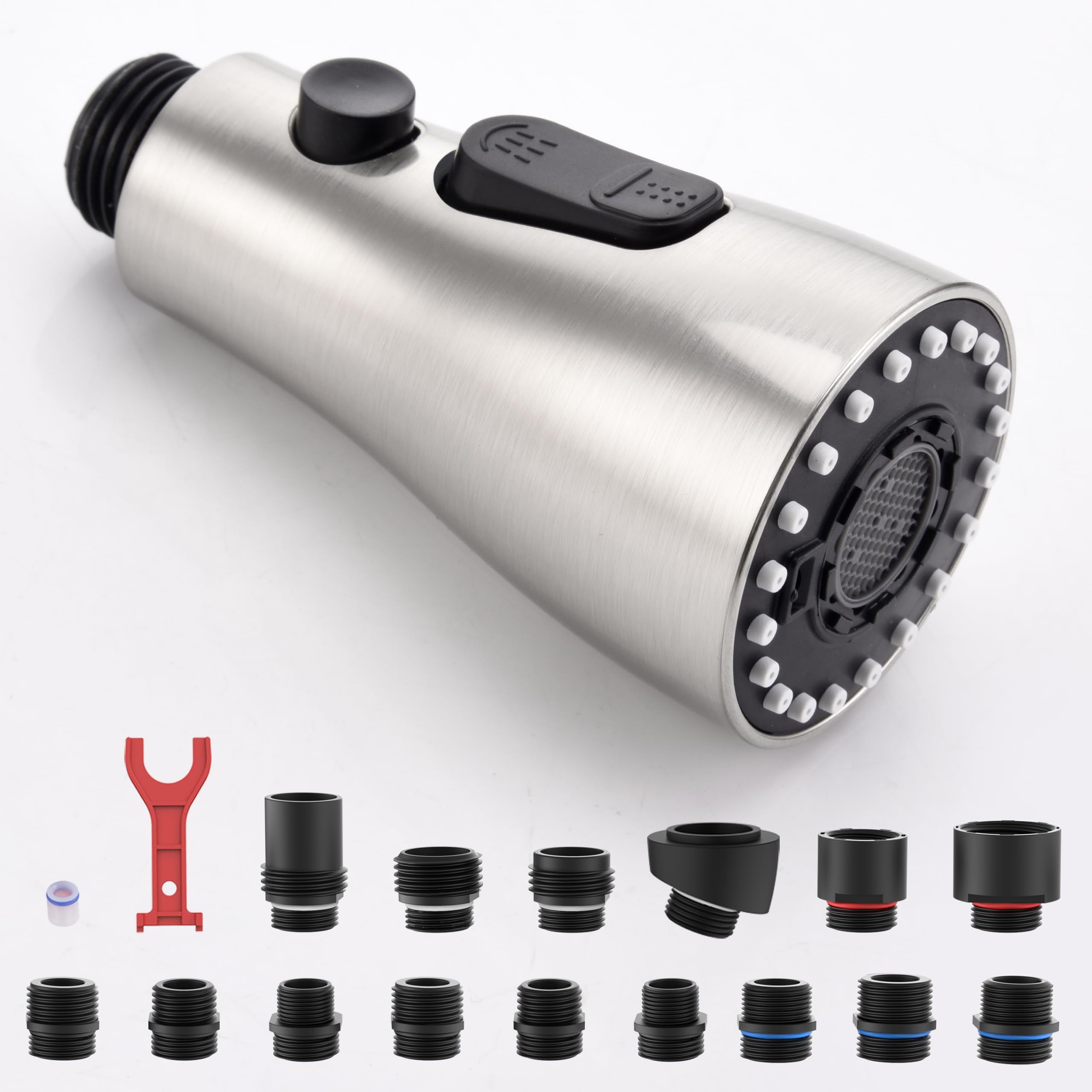 Pull Down Kitchen Faucet Sprayer Head Replacement Part With 15 Adapters ...