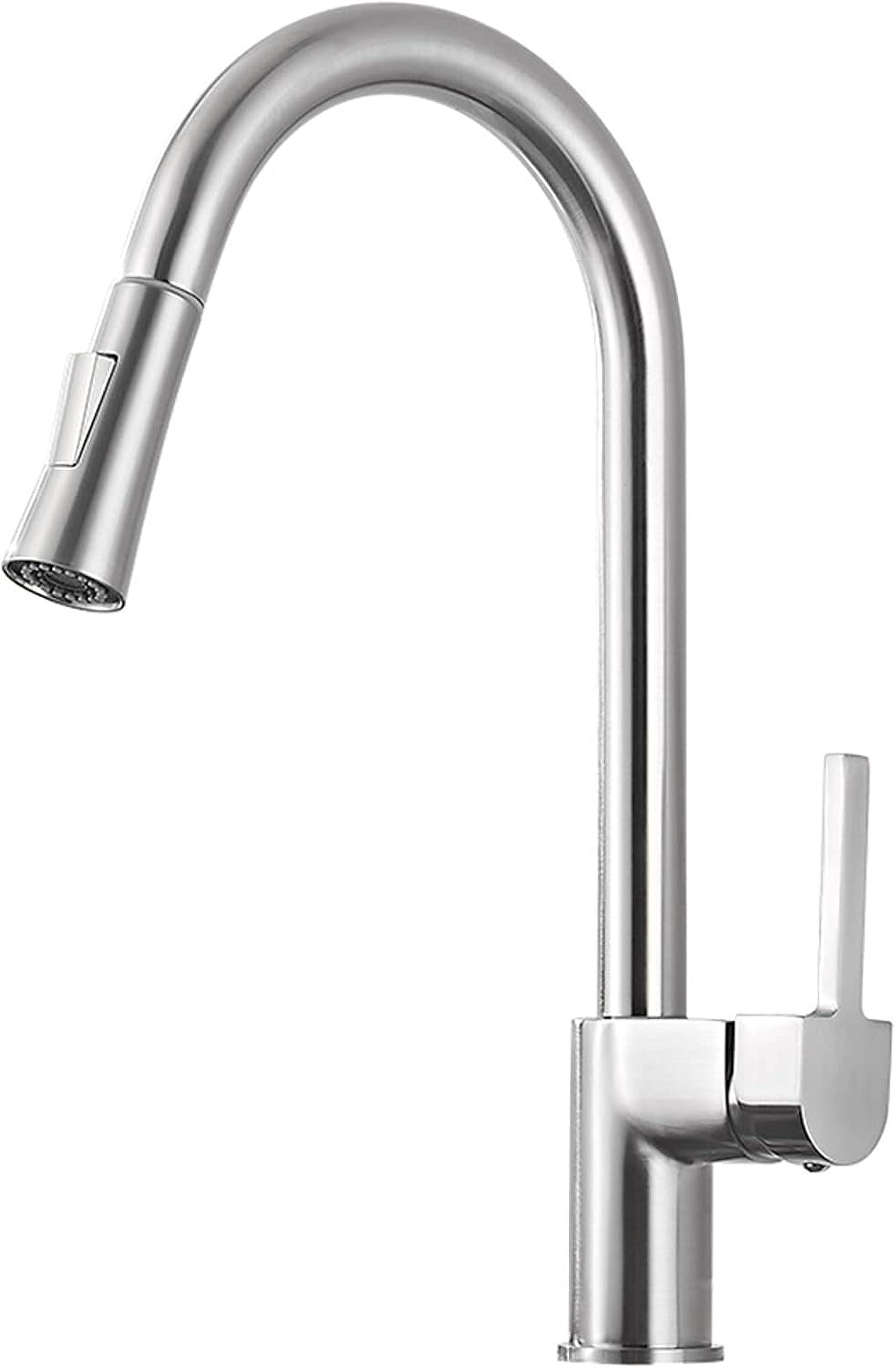 Pull Down Kitchen High Arc Single Handle Kitchen Sink Faucet with Dual ...