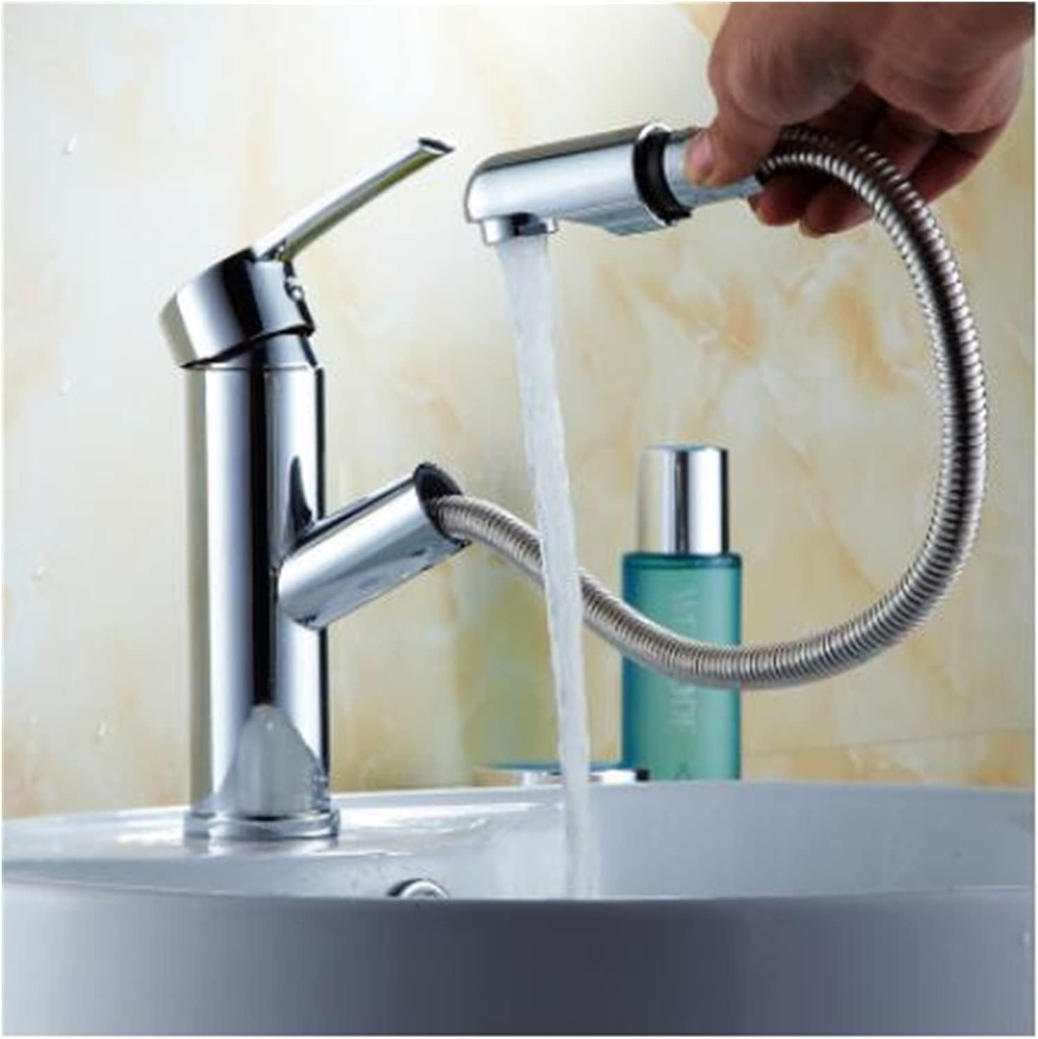 Pull Out Bathroom Tap Mixer Gold Bathroom Faucet Sink Chrome Pull Out ...